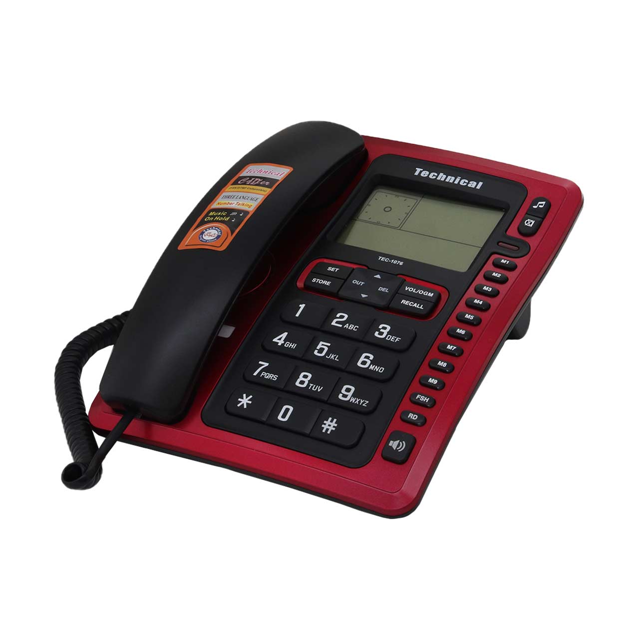 تلفن رومیزی تکنیکال TEC-1076 - مشکی - فروشگاه - پنل فروشگاهی eways