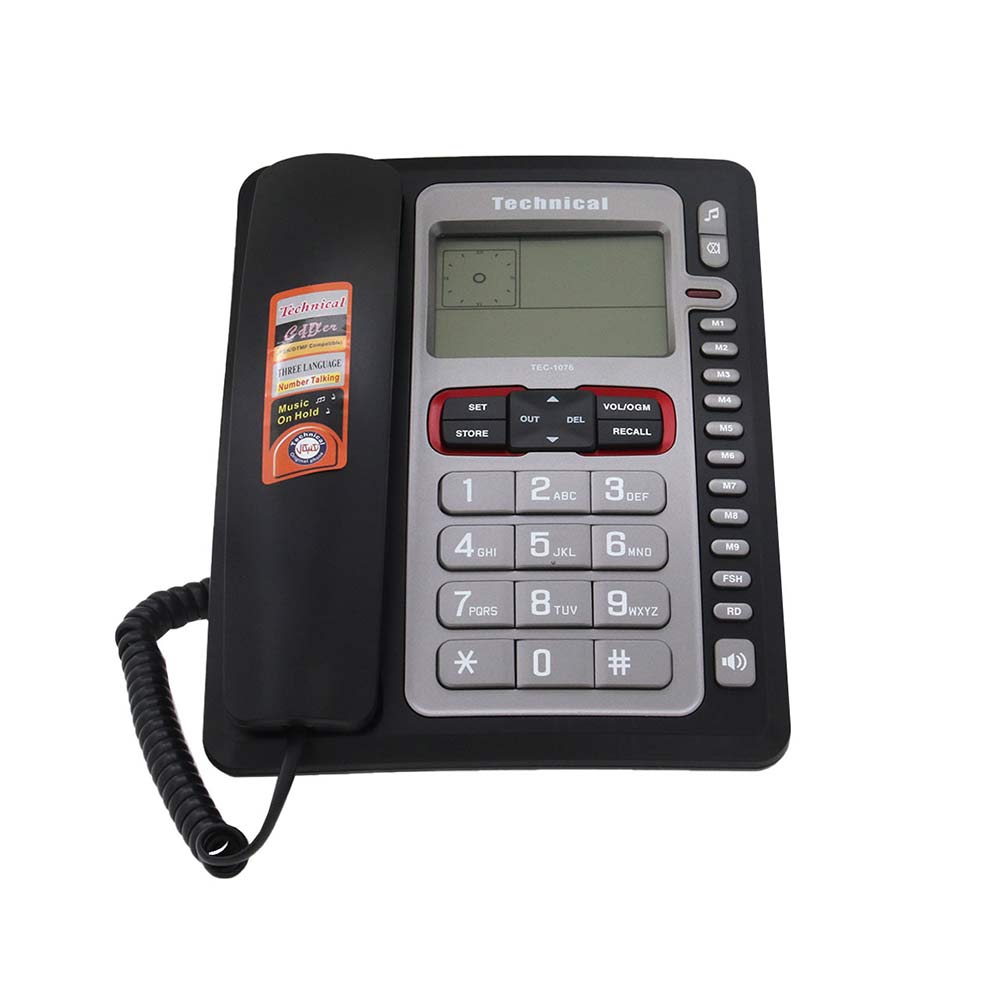 تلفن رومیزی تکنیکال TEC-1076 - طوسی - فروشگاه - پنل فروشگاهی eways