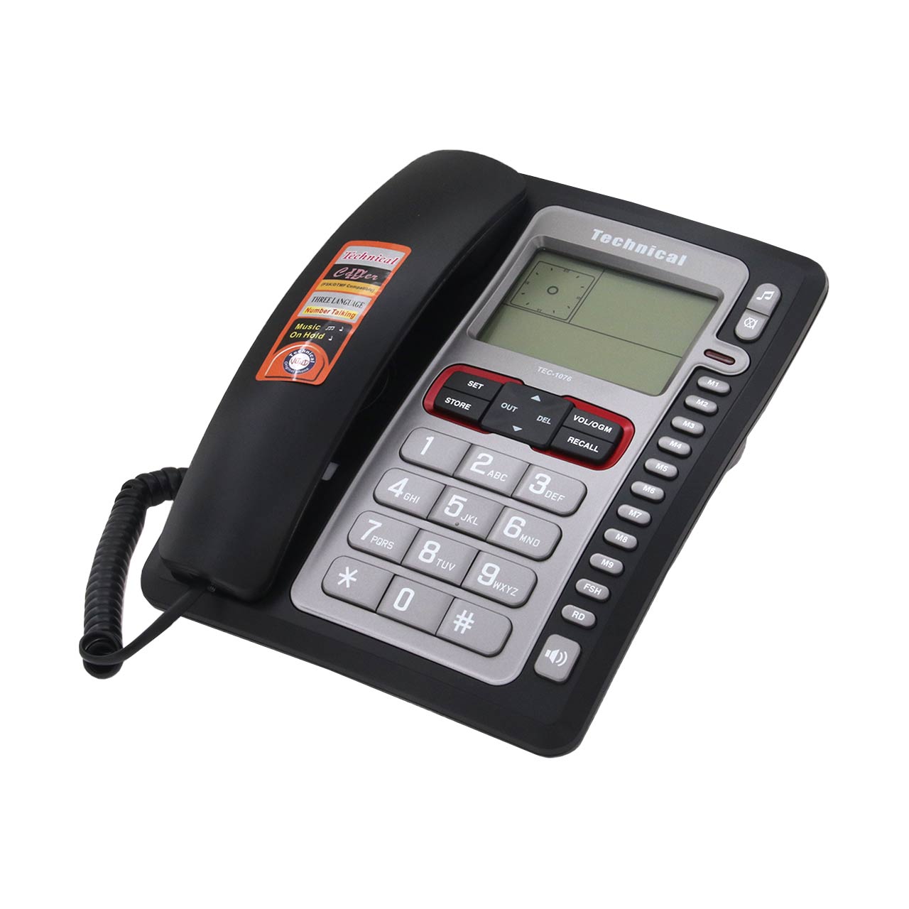 تلفن رومیزی تکنیکال TEC-1076 - طوسی - فروشگاه - پنل فروشگاهی eways