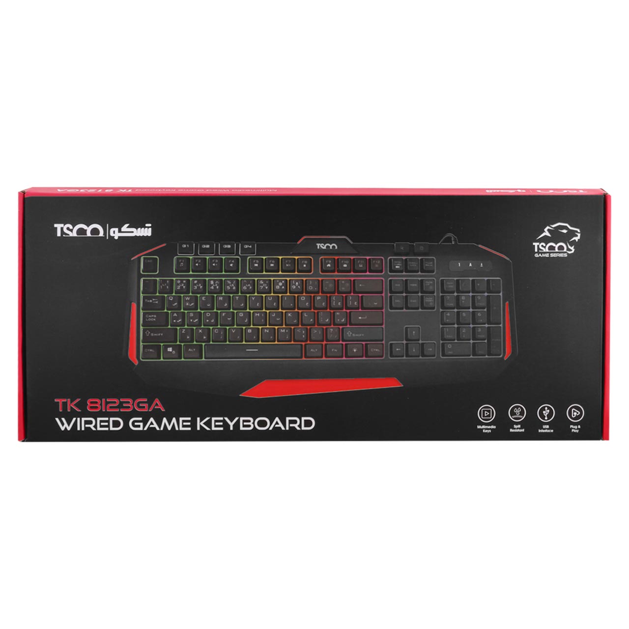 کیبورد باسیم گیمینگ TSCO مدل TK 8123GA - مشکی - فروشگاه - پنل فروشگاهی eways