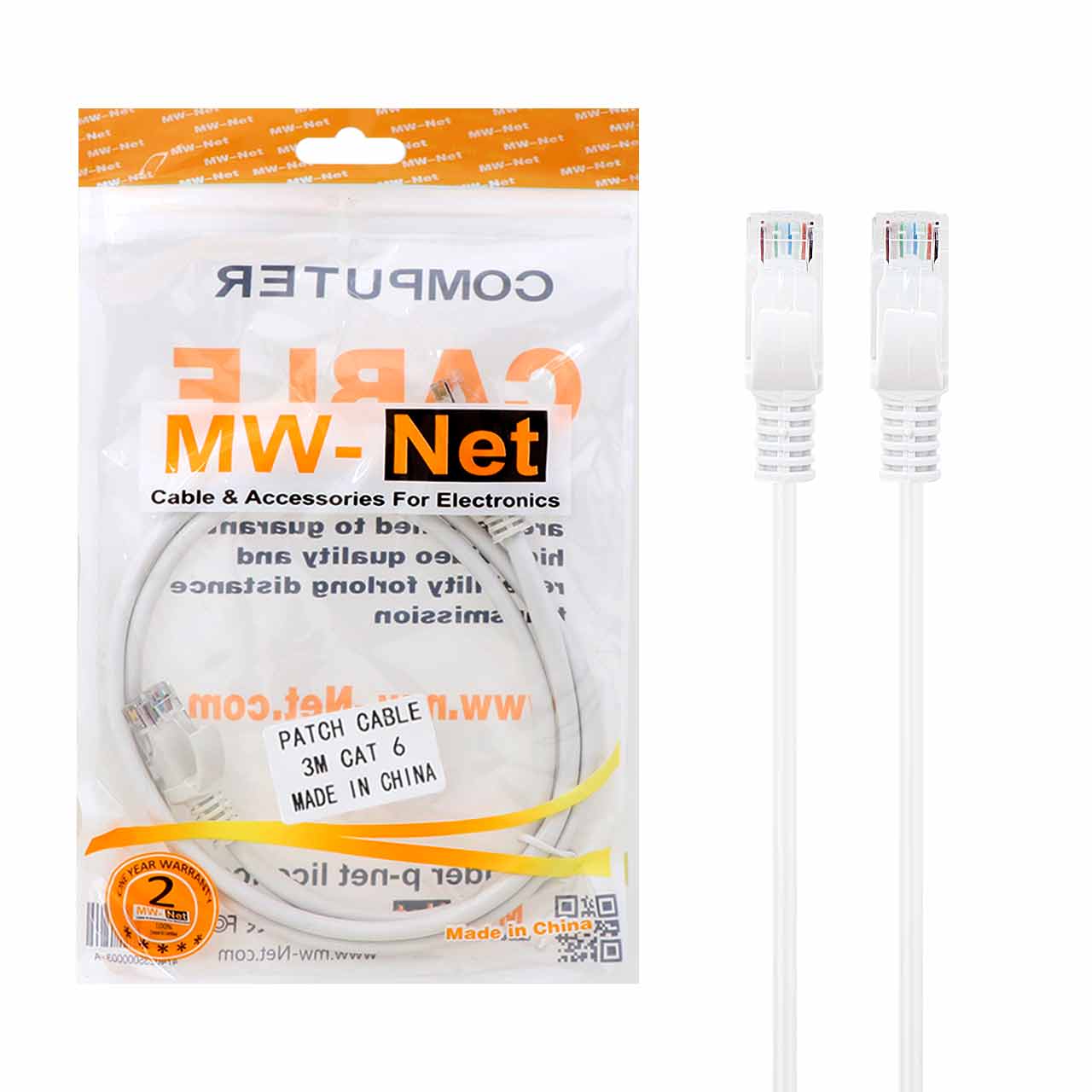 کابل شبکه 3 متری MW-Net مدل Cat 6-سفید - فروشگاه - پنل فروشگاهی eways