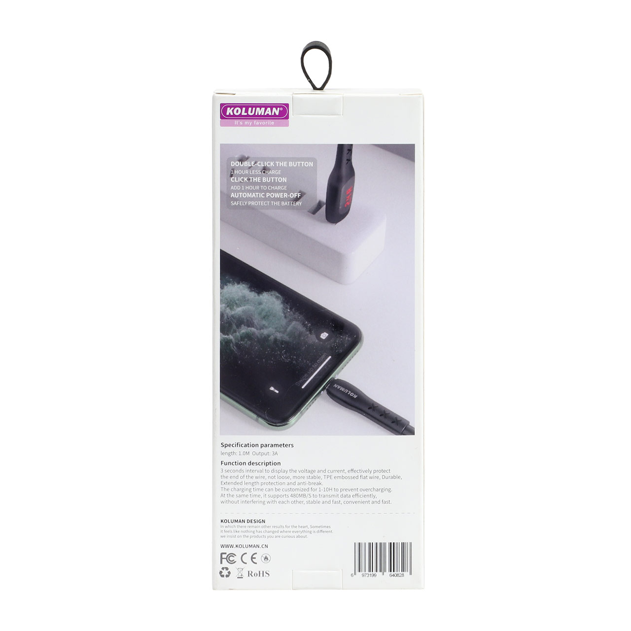 کابل شارژ فست آیفون Koluman مدل KD-L68-مشکی - فروشگاه - پنل فروشگاهی eways