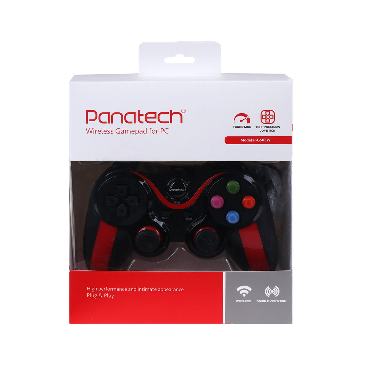 دسته بازی بی سیم تک شوک PANATECH مدل P-G508W-مشکی قرمز - فروشگاه - پنل فروشگاهی eways