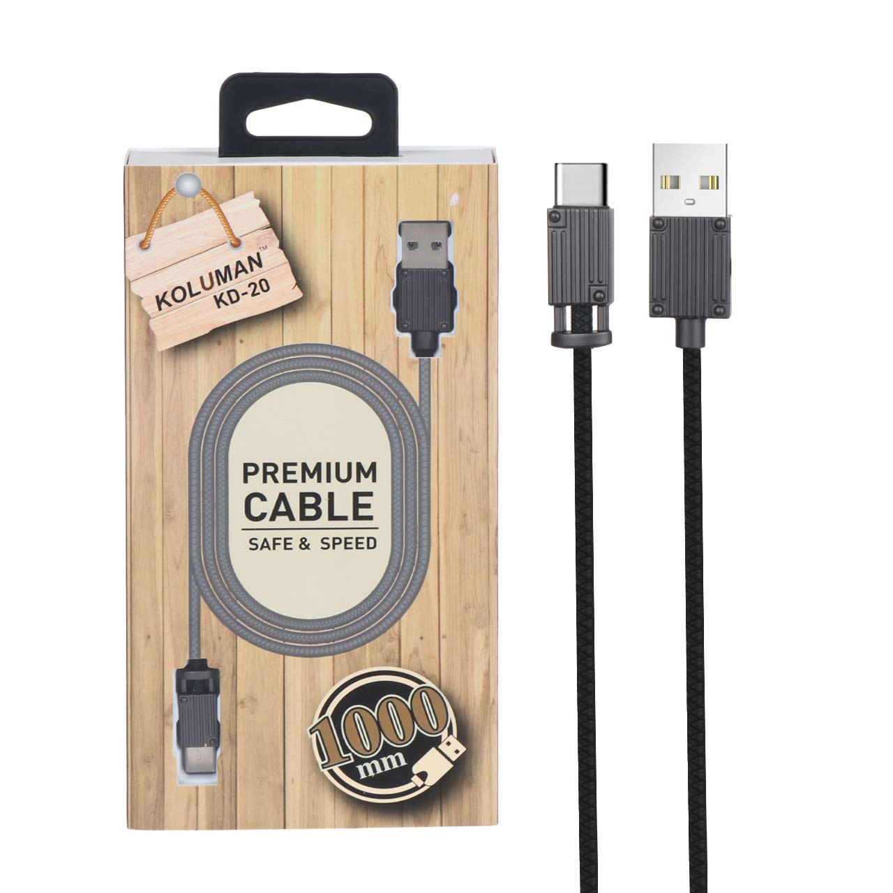 کابل شارژ Koluman Type-C مدل KD-20-مشکی - فروشگاه - پنل فروشگاهی eways