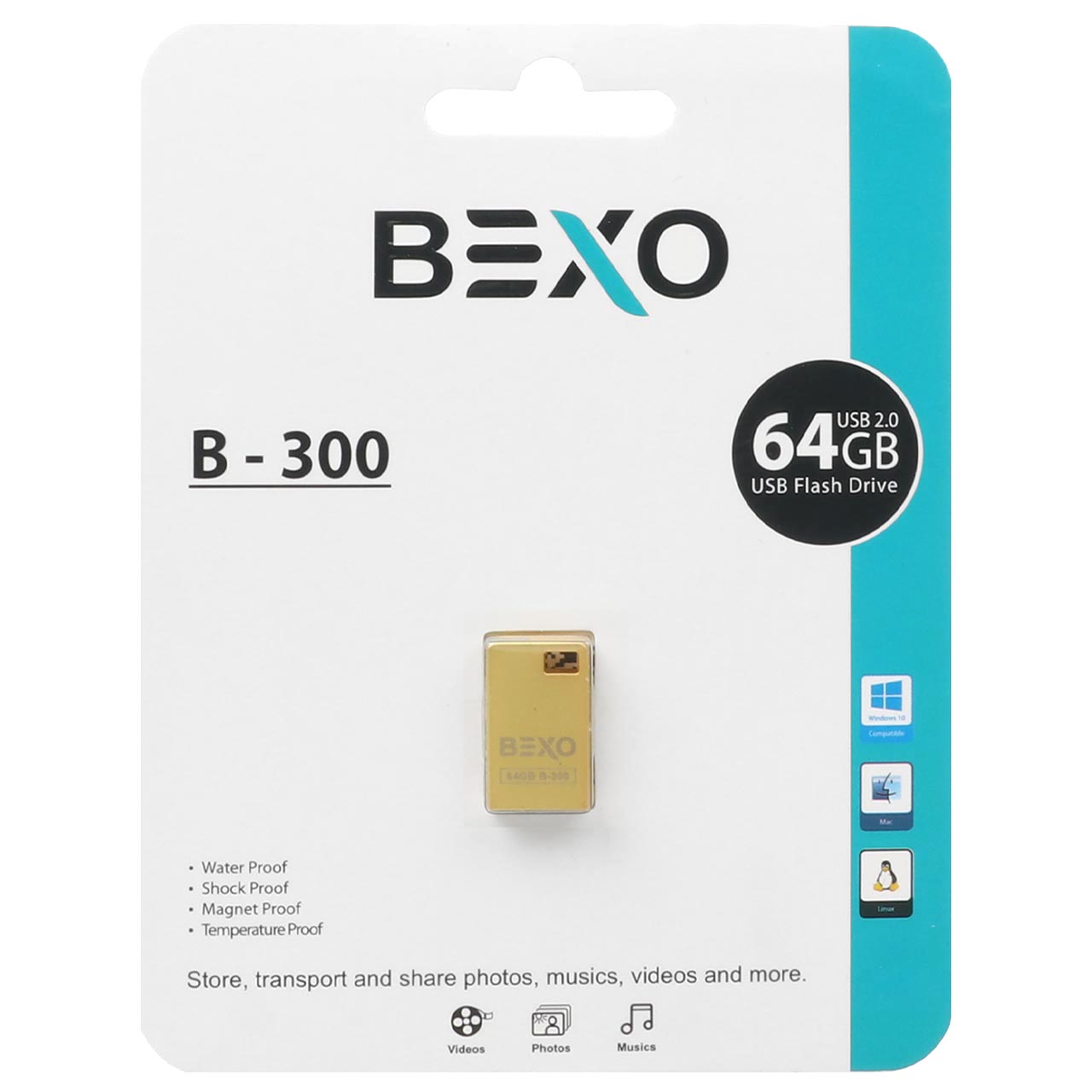 BEXO B-300 USB2.0 Flash Memory-64GB (گارانتی داده پردازی آواتک) طلایی - فروشگاه - پنل فروشگاهی eways