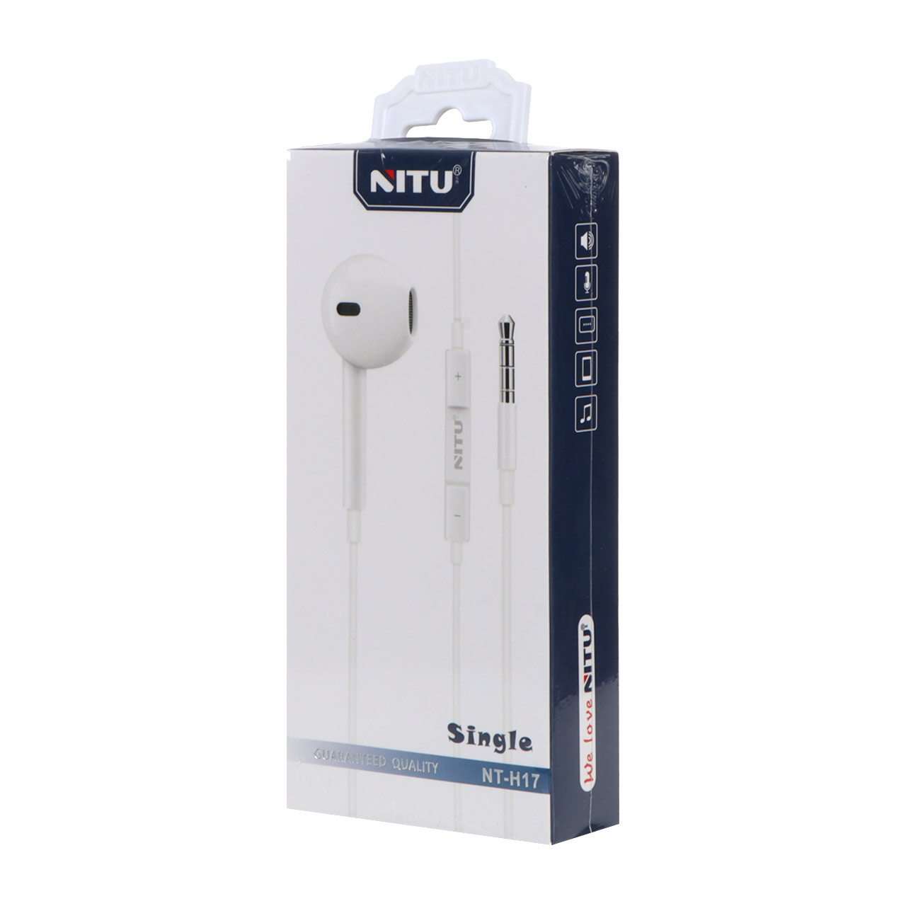 هندزفری با سیم تک گوش NITU مدل H17 - سفید - فروشگاه - پنل فروشگاهی eways