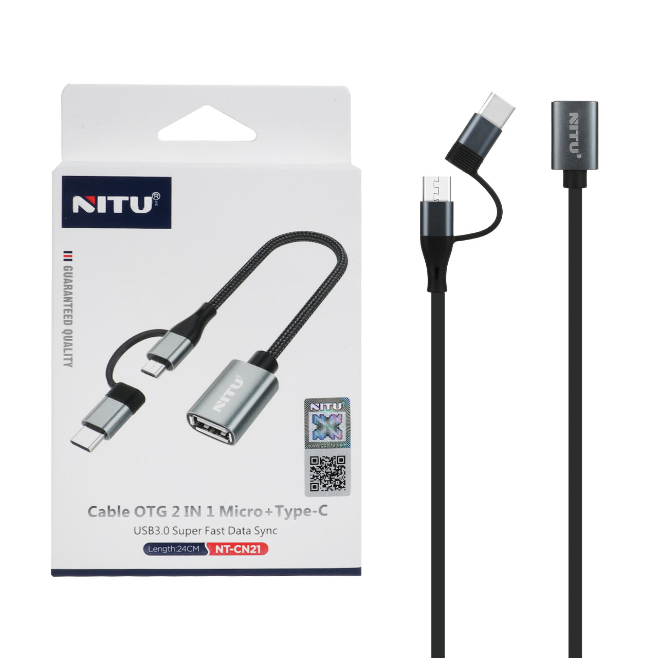تبدیل NITU OTG TO Type-C & micro USB مدل CN21 - مشکی خاکستری - فروشگاه - پنل فروشگاهی eways