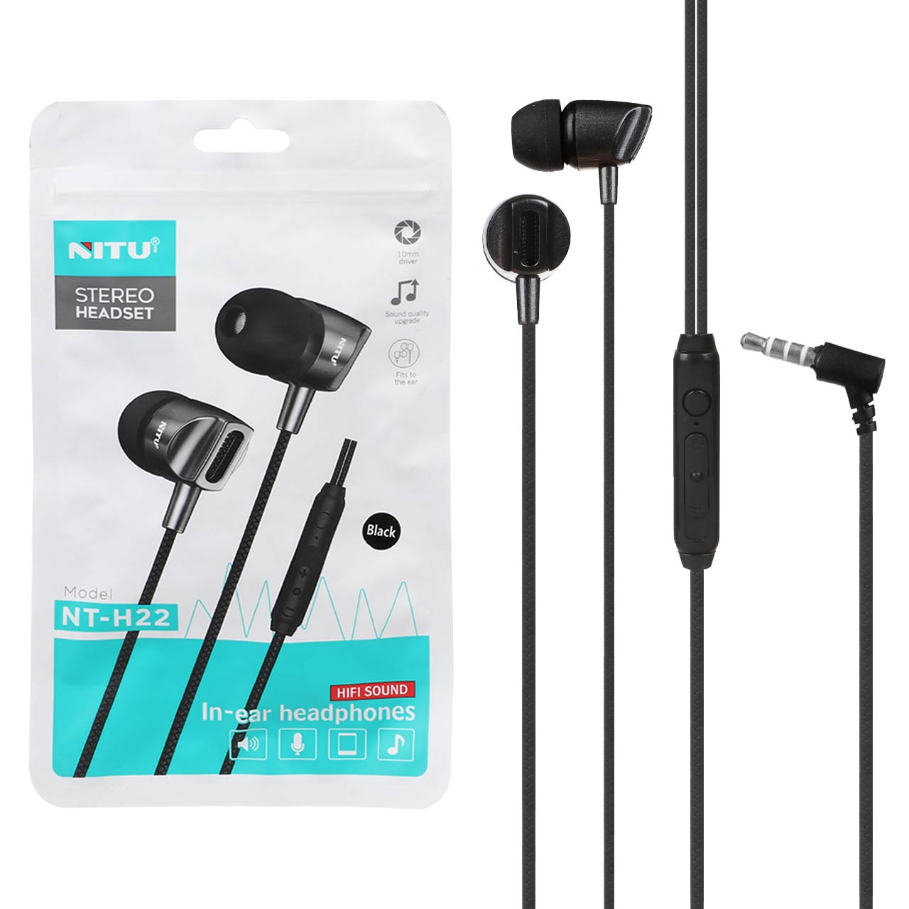 هندزفری با سیم NITU مدل H22 - مشکی - فروشگاه - پنل فروشگاهی eways