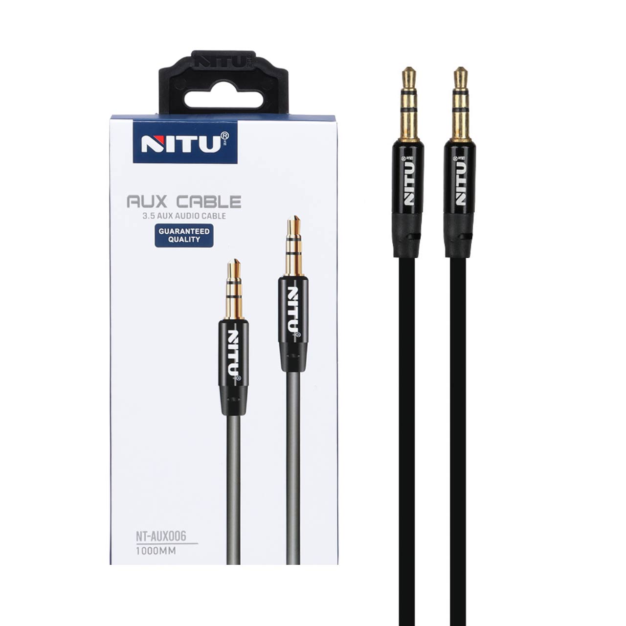 کابل صدا 1 متری NITU AUX مدل 006 - مشکی - فروشگاه - پنل فروشگاهی eways