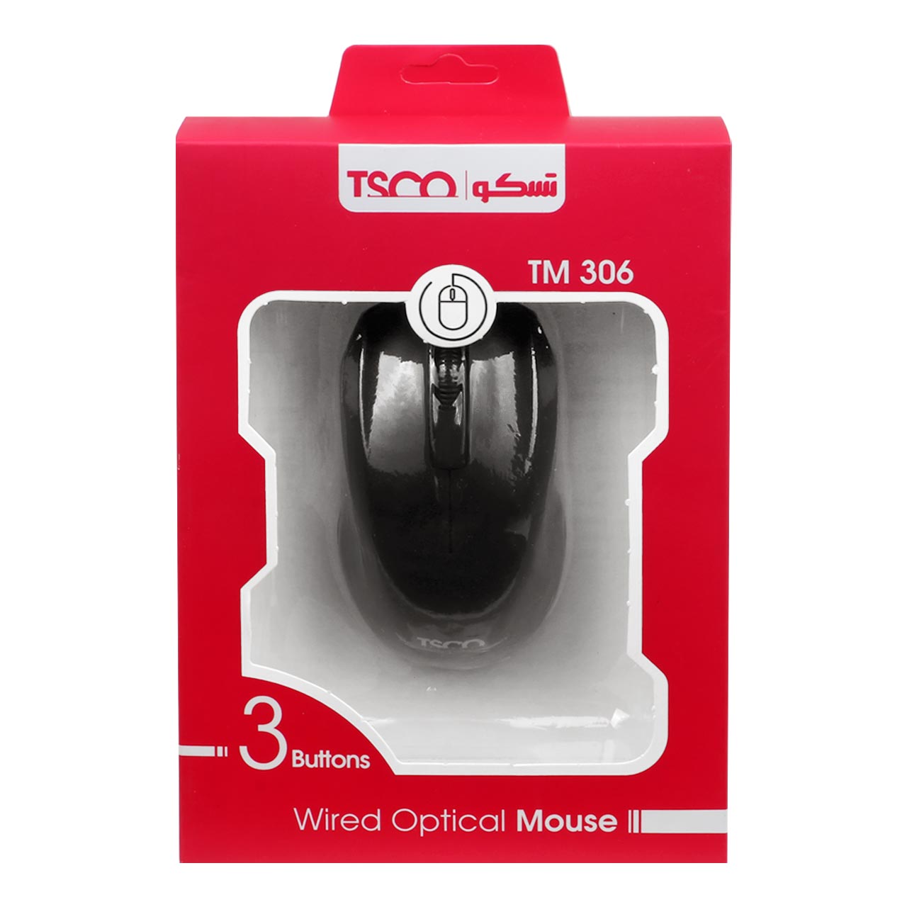 ماوس باسیم TSCO مدل TM 306 - مشکی - فروشگاه - پنل فروشگاهی eways