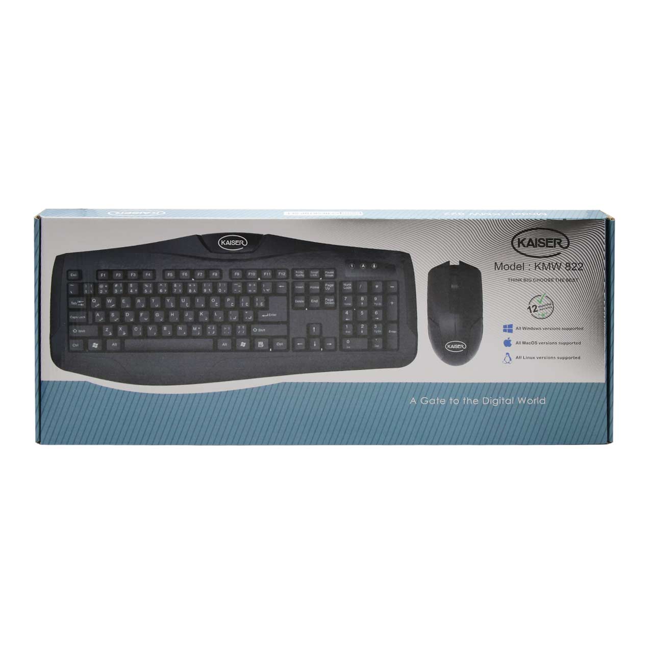 کیبورد و ماوس بی سیم Kaiser مدل KMW 822 - مشکی - فروشگاه - پنل فروشگاهی eways