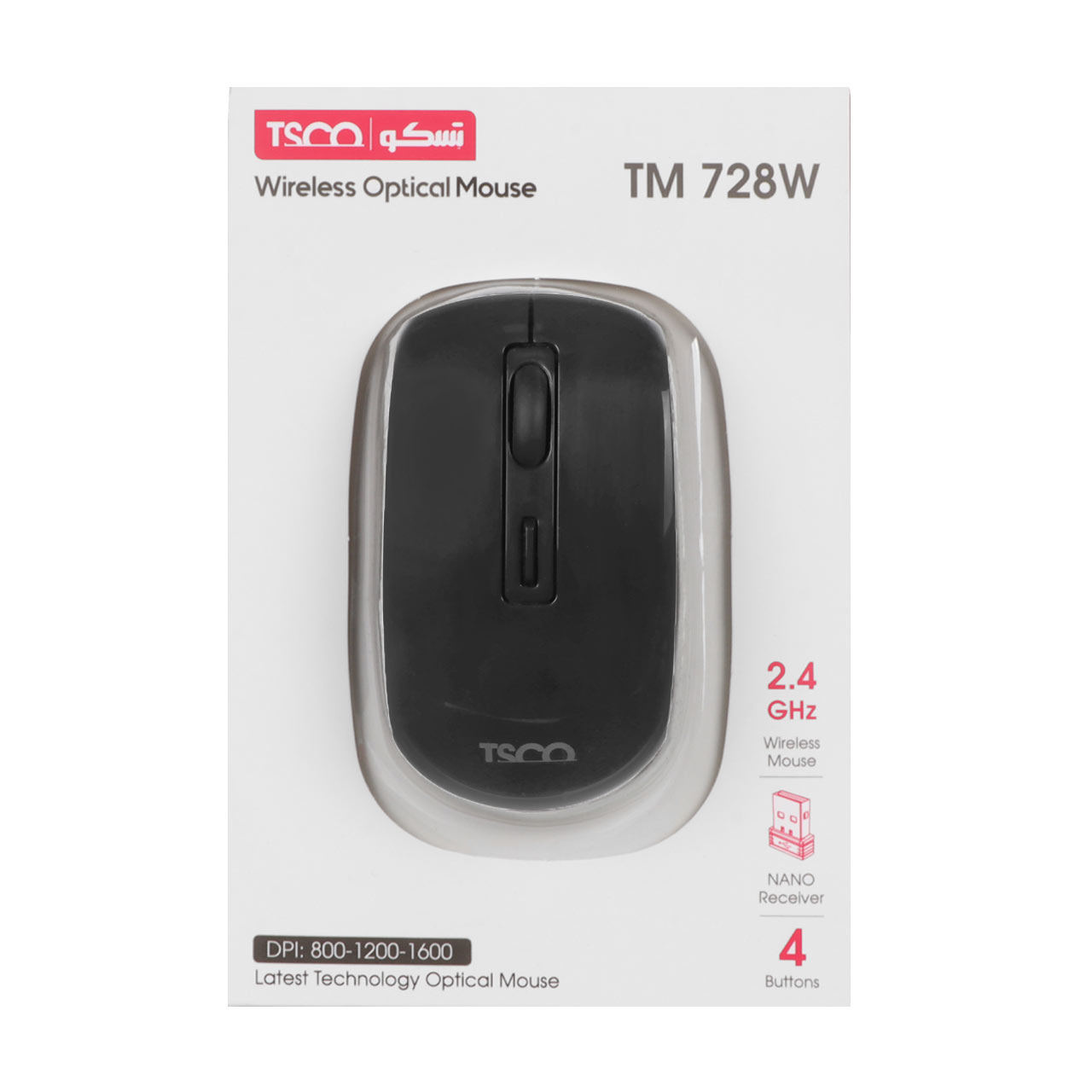 ماوس بی سیم TSCO مدل TM 728W - مشکی - فروشگاه - پنل فروشگاهی eways