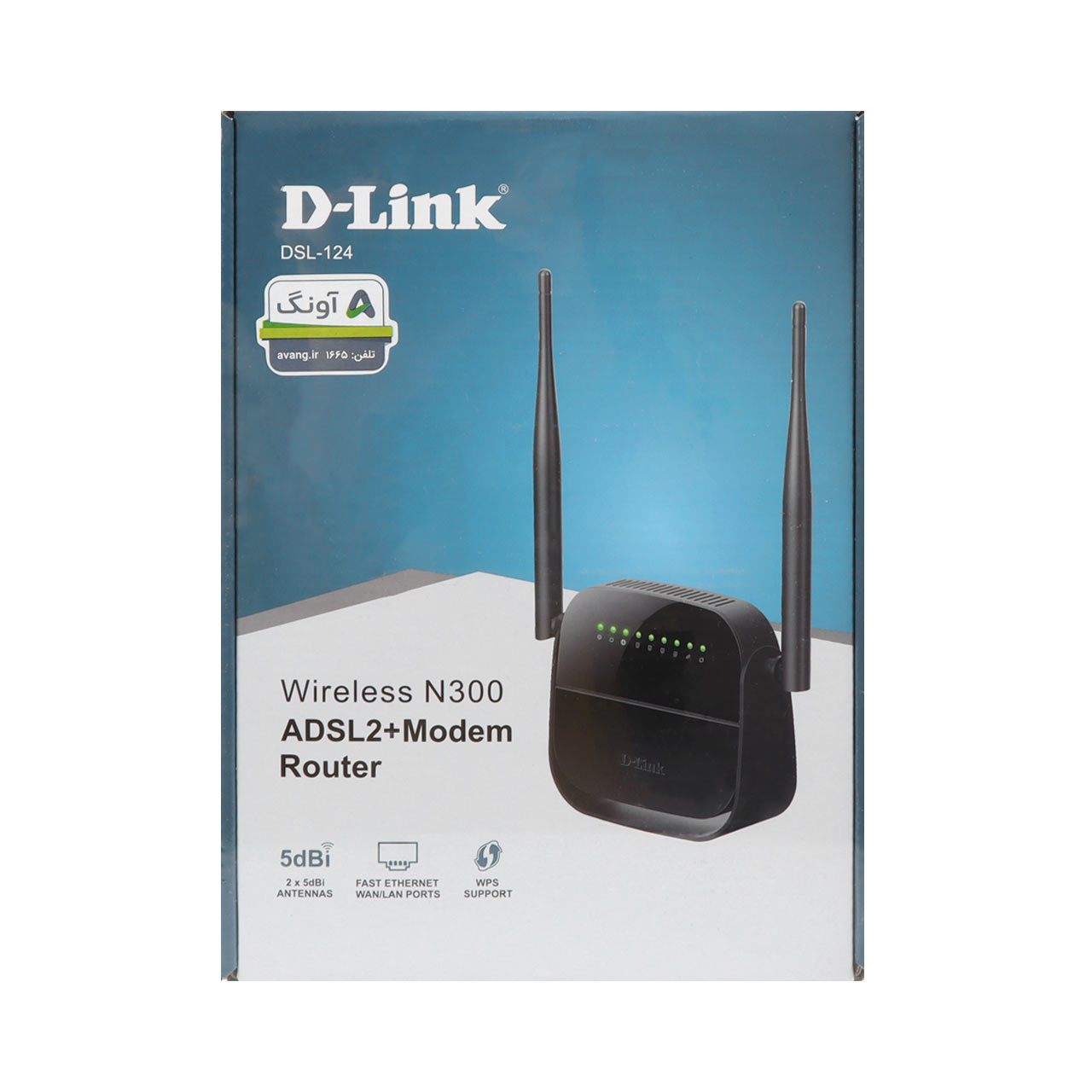 D-link DSL-124 Wireless N300 ADSL2+ Modem Router مودم (گارانتی آونگ ...
