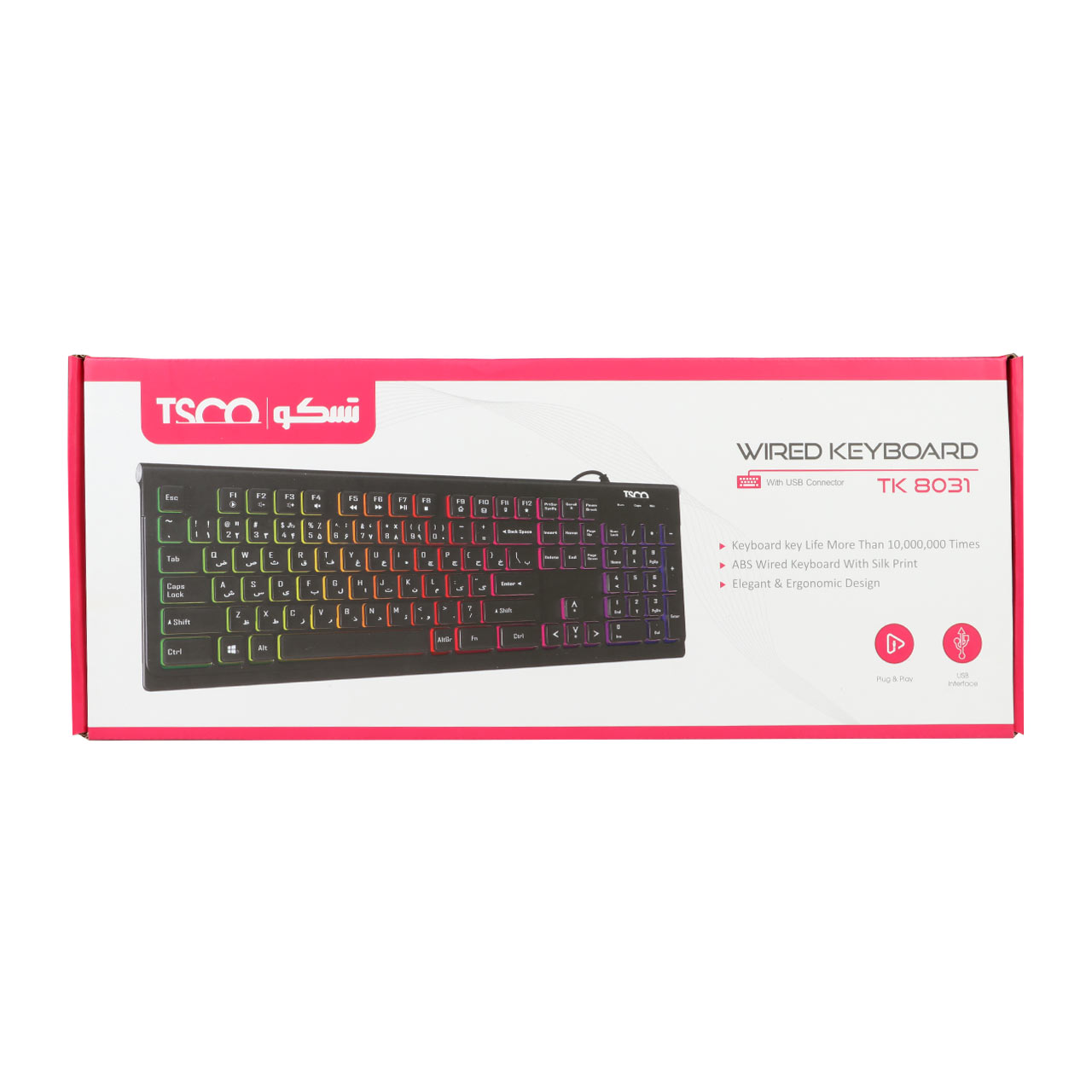 کیبورد باسیم TSCO مدل TK 8031 - مشکی (دارای RGB با قابلیت قفل کردن کلید استارت ) - فروشگاه - پنل ...