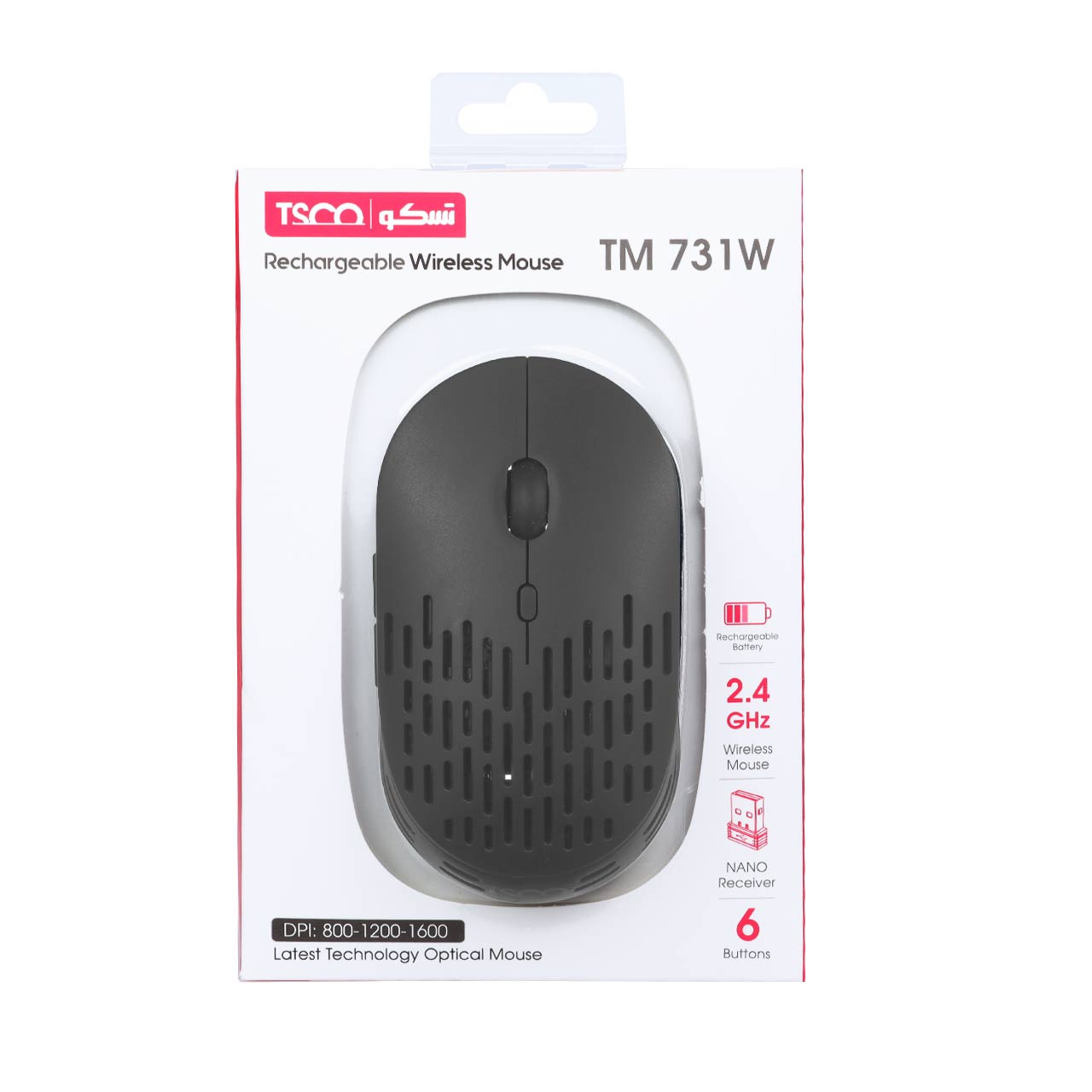 ماوس بی سیم TSCO مدل TM 731W - مشکی - فروشگاه - پنل فروشگاهی eways