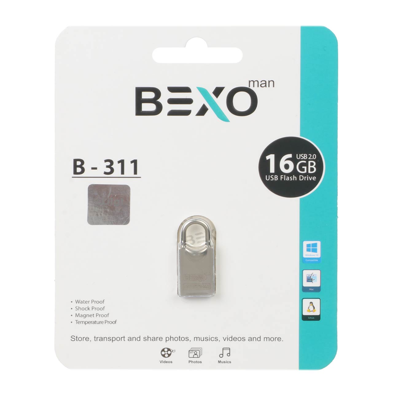 BEXO B-311 USB2.0 Flash Memory - 16GB (گارانتی داده پردازی آواتک) نقره ای - فروشگاه - پنل ...
