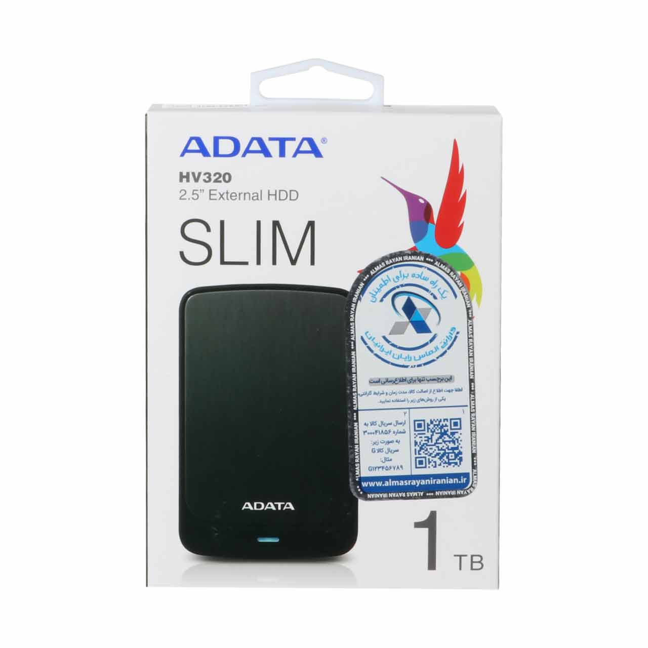 هارد اکسترنال ADATA مدل SLIM HV320 ظرفیت 1TB - مشکی (گارانتی الماس ...