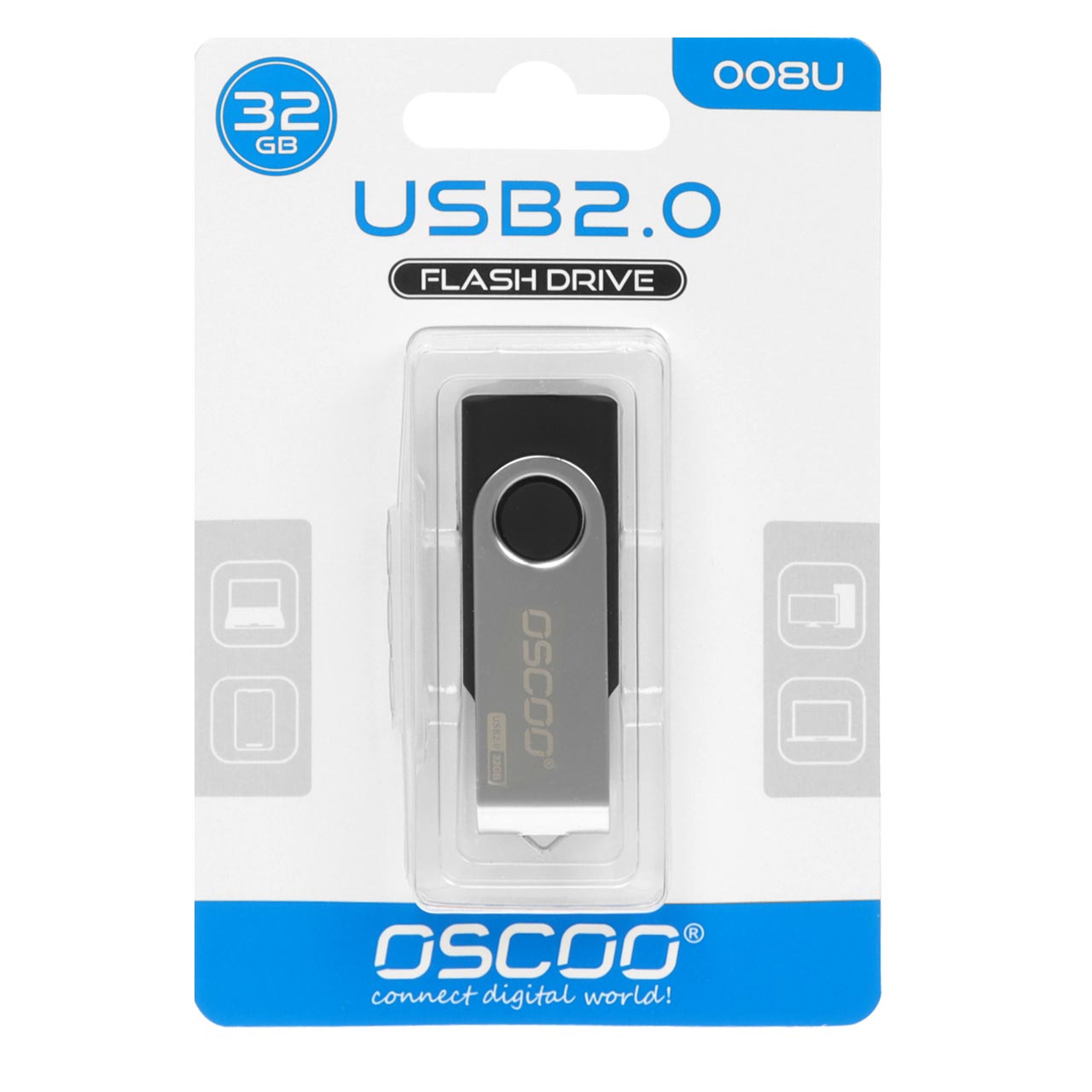 OSCOO 008U USB2.0 Flash Memory-32GB نقره ای مشکی (گارانتی سورین) - فروشگاه - پنل فروشگاهی eways