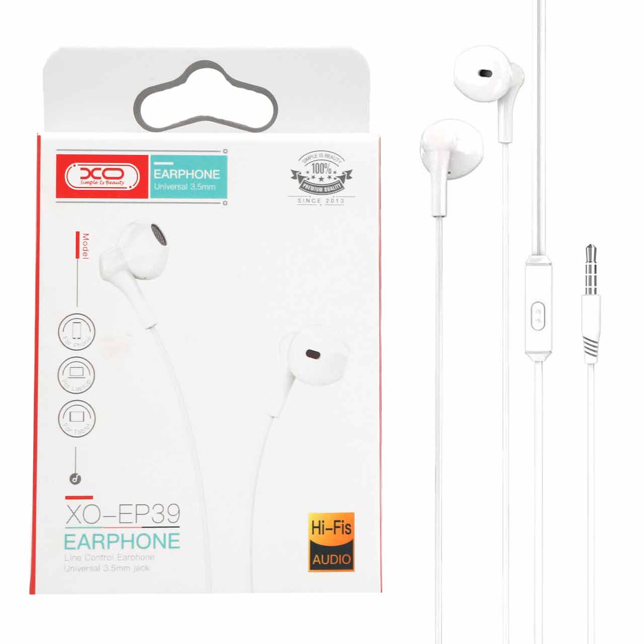 هندزفری باسیم XO مدل XO-EP39 - سفید - فروشگاه - پنل فروشگاهی eways