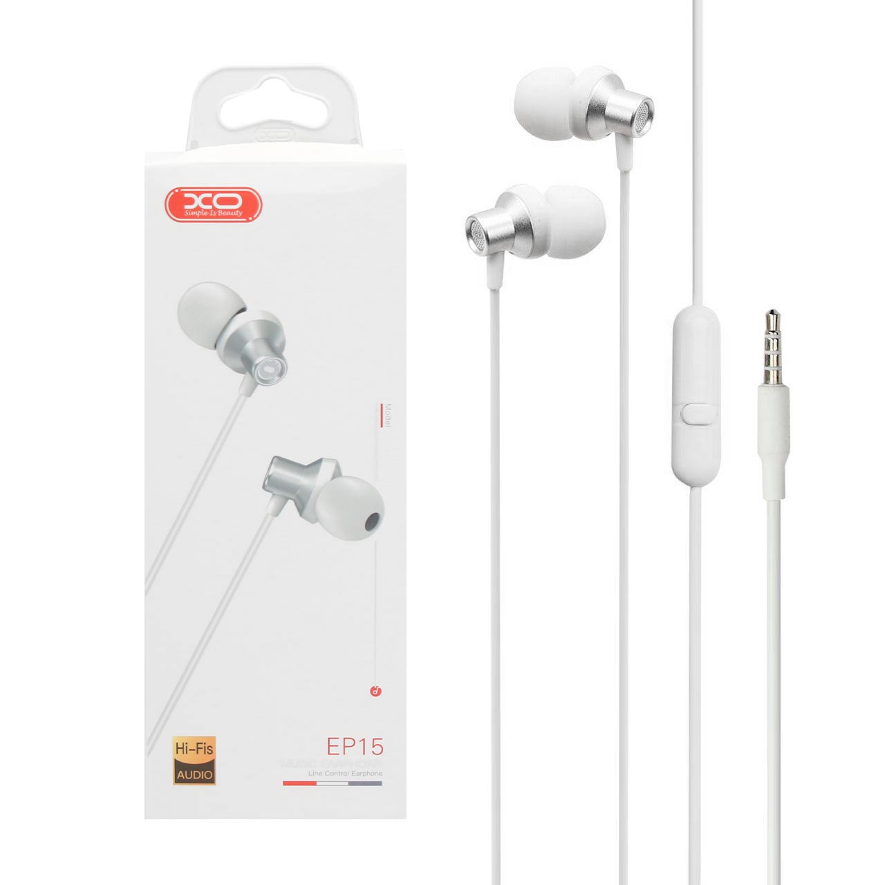 هندزفری باسیم XO مدل EP15 - سفید - فروشگاه - پنل فروشگاهی eways