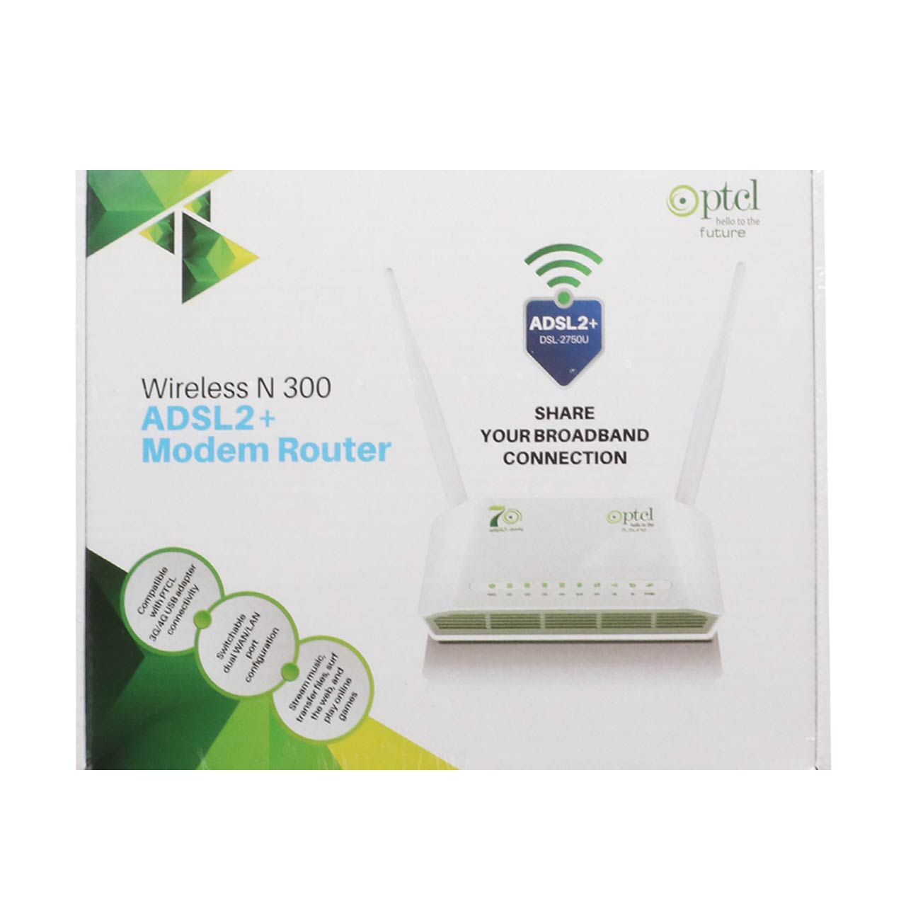 مودم D-link 2750u Wireless N 300 ADSL2+ Modem Router - سفید (گارانتی 1 ...