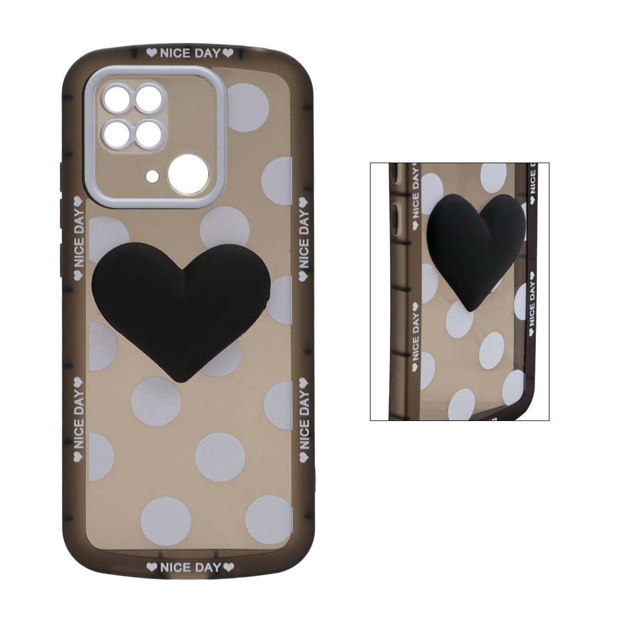 قاب NiceDay قلبی Xiaomi Redmi 10C / Poco C40 - مشکی - فروشگاه - پنل ...