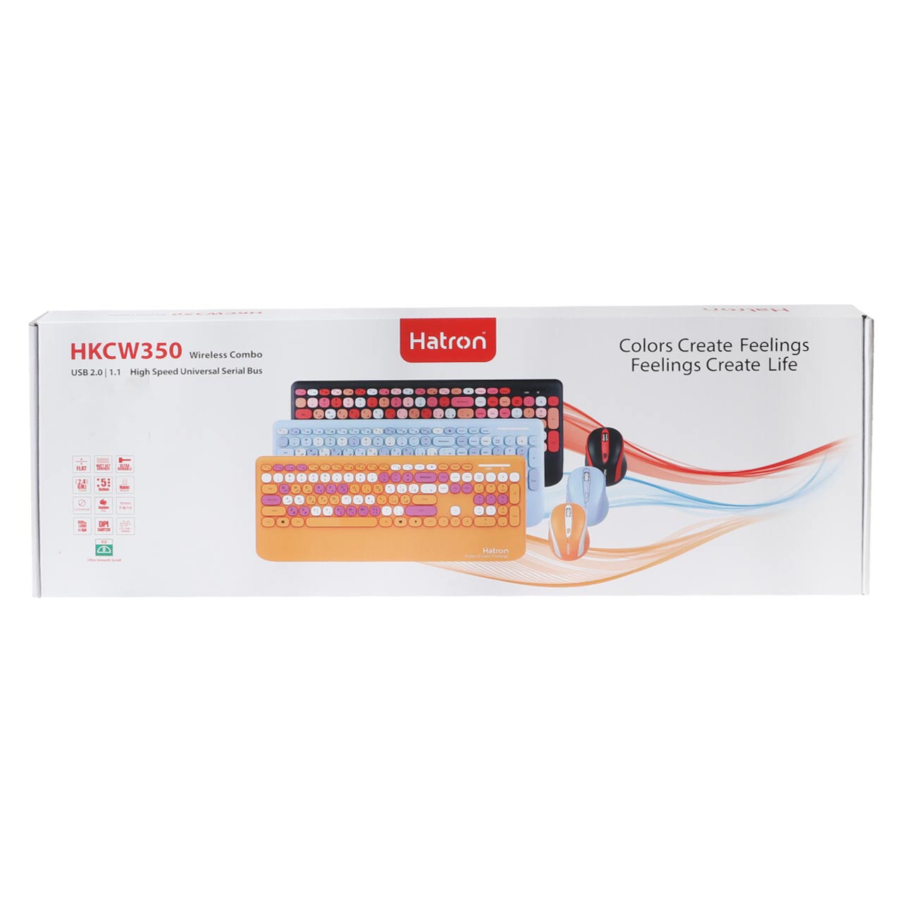 کیبورد و ماوس بی سیم Hatron مدل HKCW350 - آبی - فروشگاه - پنل فروشگاهی eways