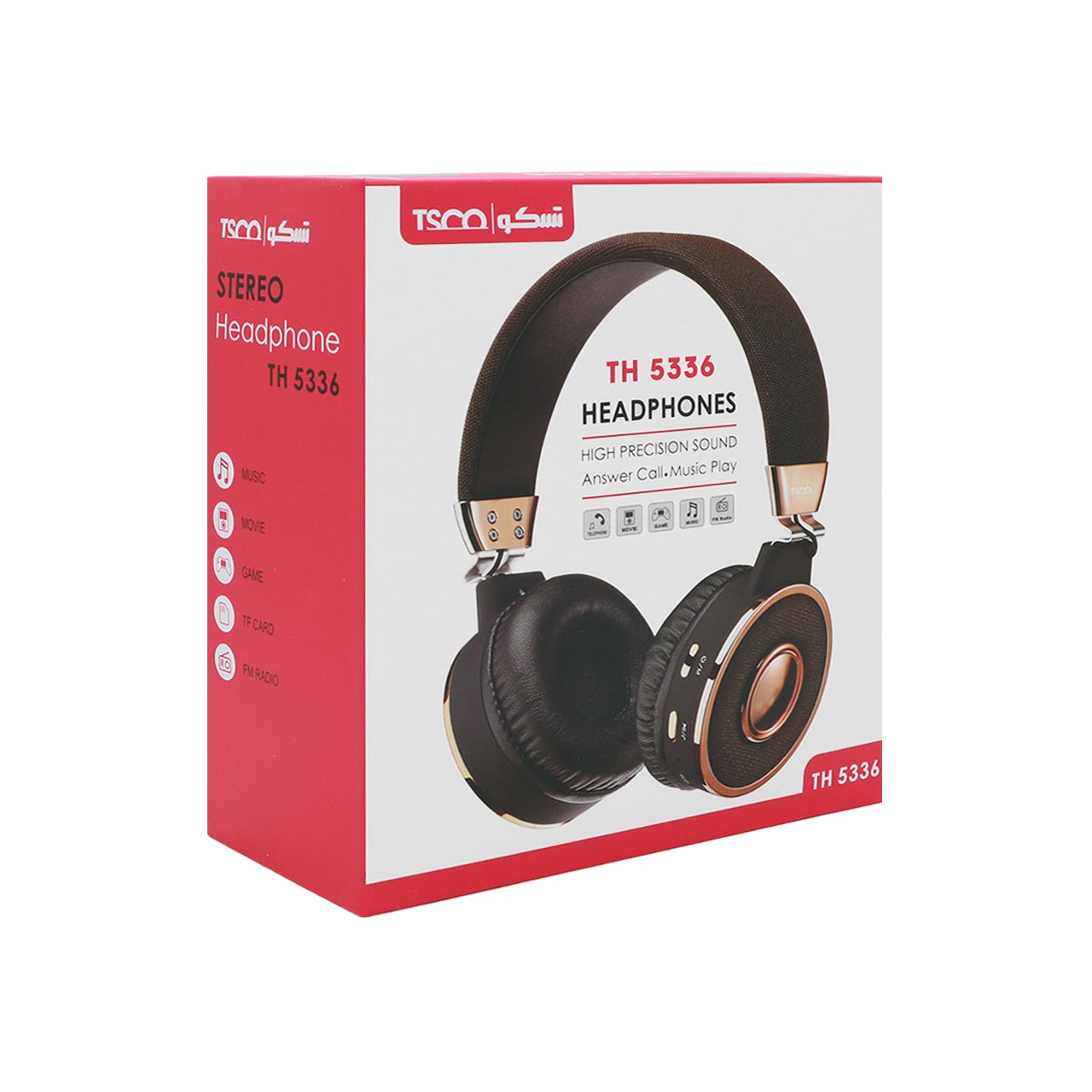 هدفون بی سیم TSCO مدل TH 5336 - قهوه ای - فروشگاه - پنل فروشگاهی eways