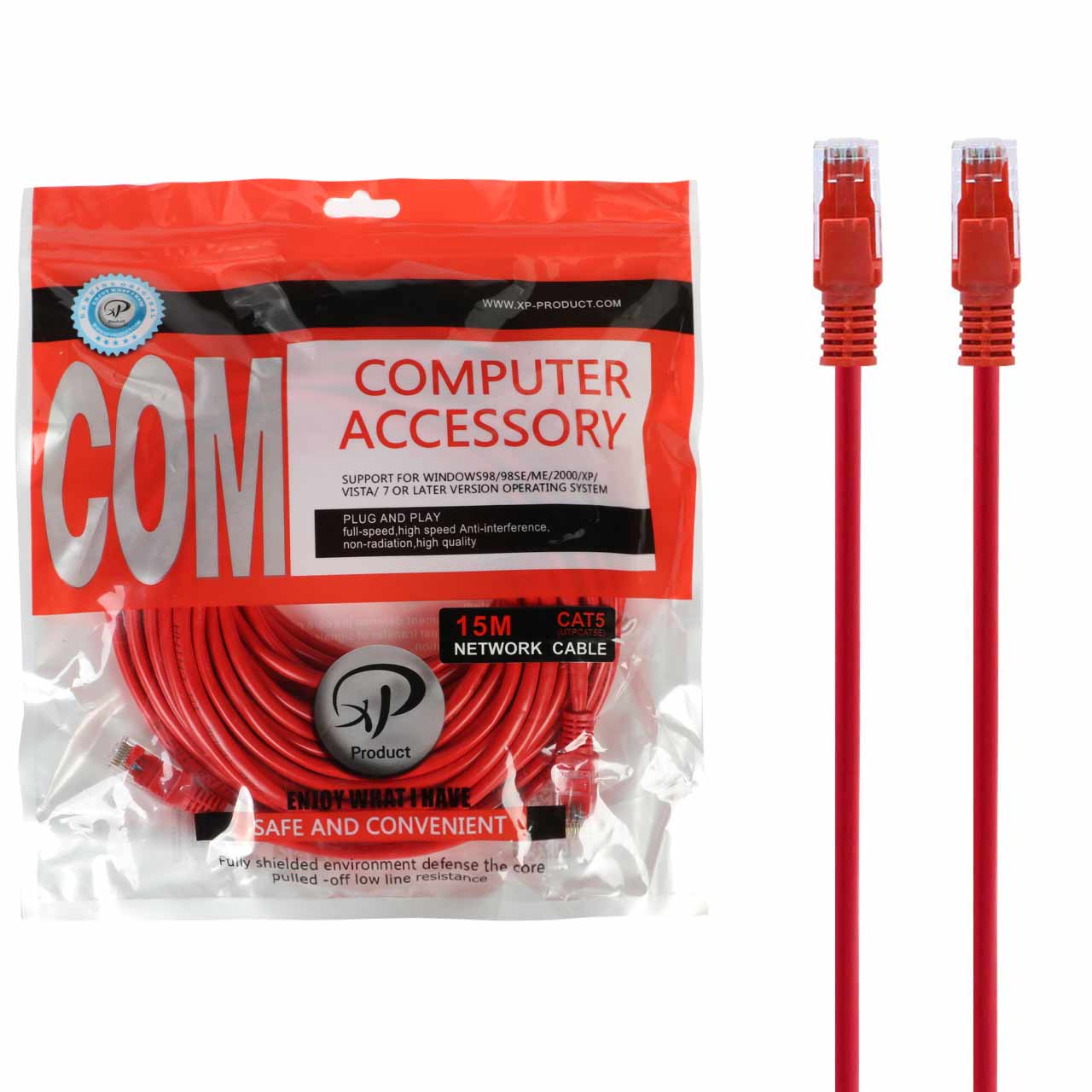 کابل شبکه 15 متری XP Product مدل CAT5 - قرمز - فروشگاه - پنل فروشگاهی eways