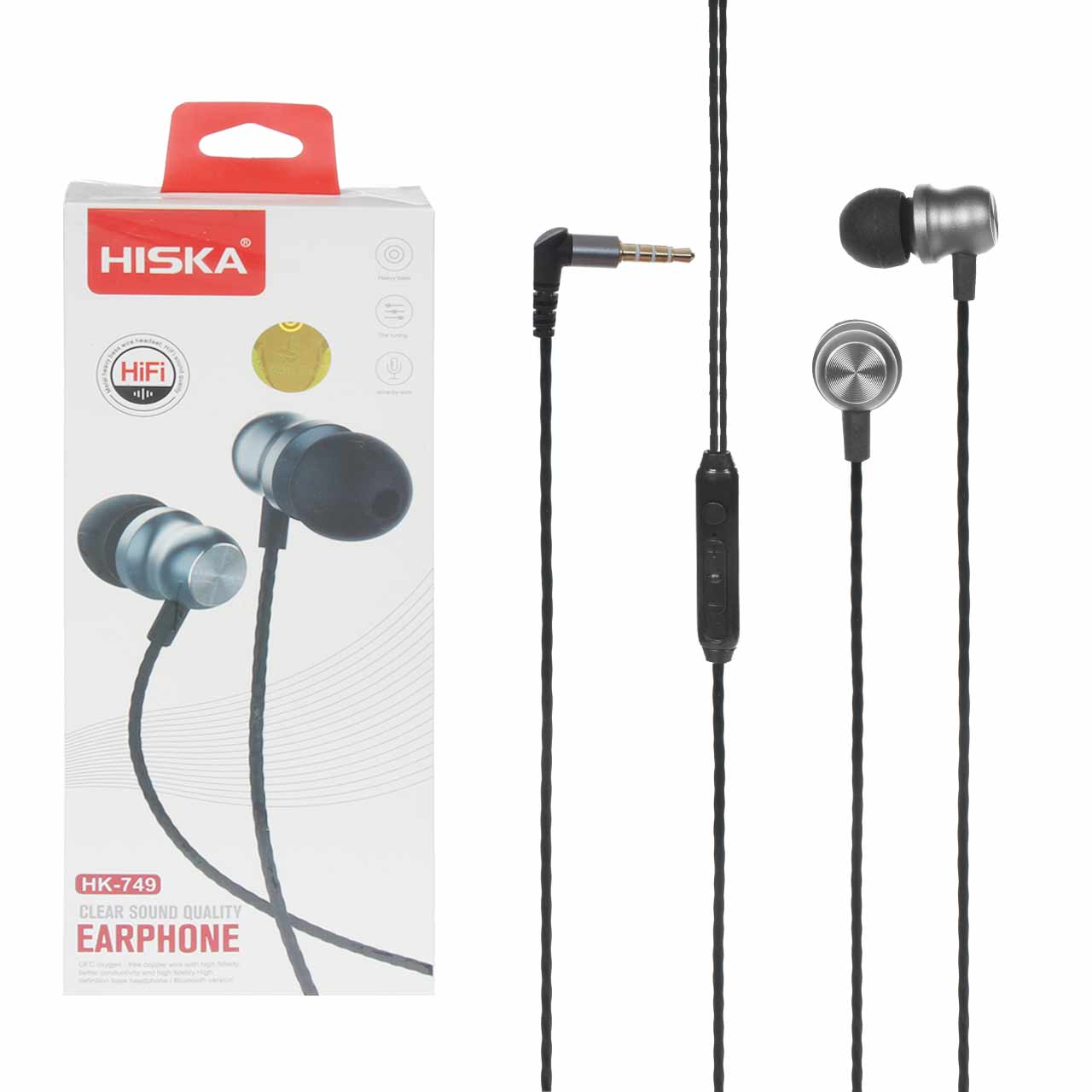 هندزفری باسیم HISKA مدل HK-749 - مشکی - فروشگاه - پنل فروشگاهی eways