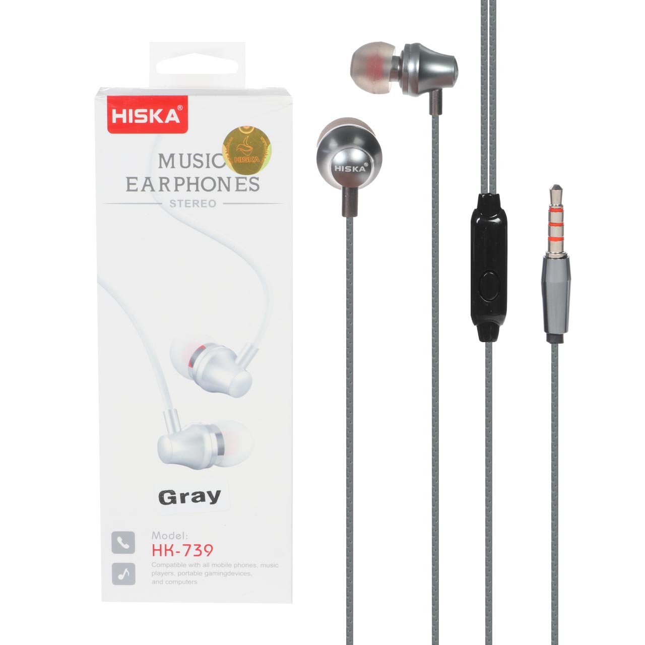 هندزفری باسیم HISKA مدل HK-739 - خاکستری - فروشگاه - پنل فروشگاهی eways