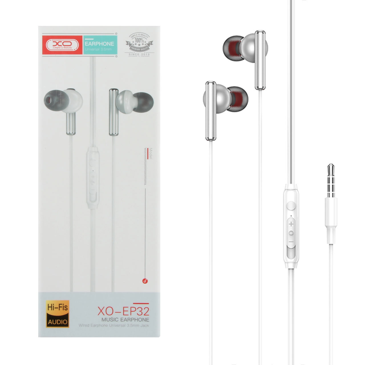 هندزفری باسیم XO مدل XO-EP32 - سفید - فروشگاه - پنل فروشگاهی eways