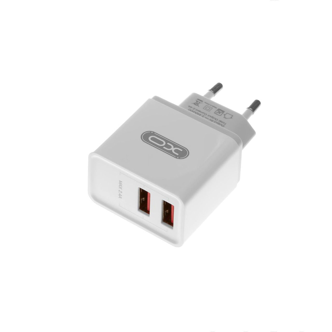 شارژر دیواری فست 12W دو پورت XO مدل XO-L31 به همراه کابل آیفون - سفید - فروشگاه - پنل فروشگاهی eways