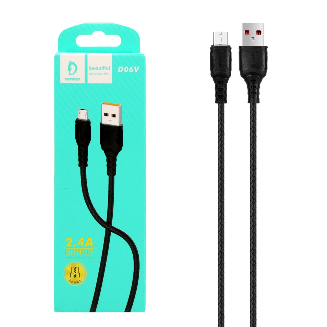 کابل شارژ فست اندروید DENMEN مدل D06V - مشکی - فروشگاه - پنل فروشگاهی eways