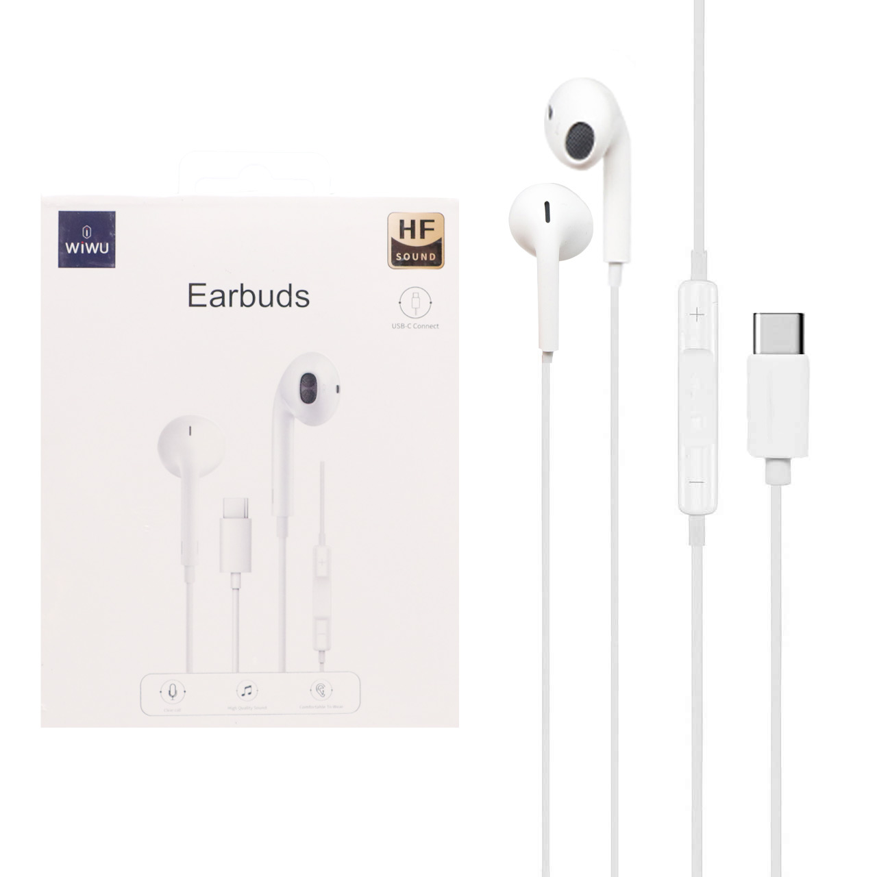 هندزفری با سیم پورت Wiwu Type-C مدل EARBUDS TYPE-C CONNECTOR EB303 ...