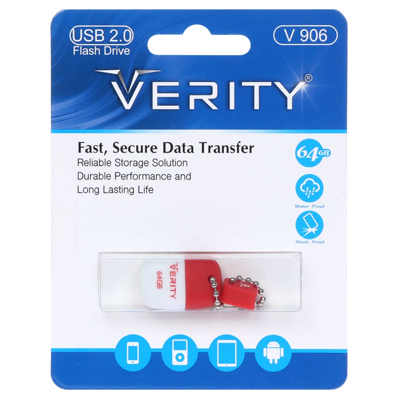 Verity V906 USB2.0 Flash Memory - 64GB (گارانتی آسان سرویس) قرمز - فروشگاه - پنل فروشگاهی eways