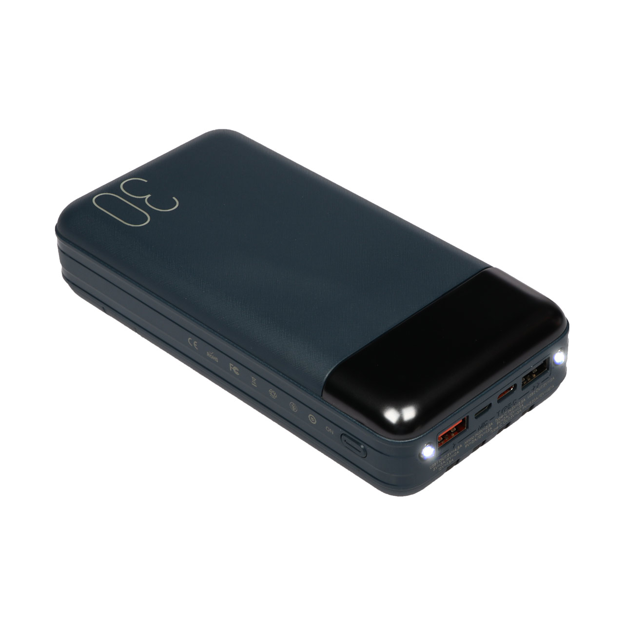 پاوربانک (PD و فست شارژ) Hiska 22.5W 30000mAh مدل QI-313PD - سرمه ای - فروشگاه - پنل فروشگاهی eways