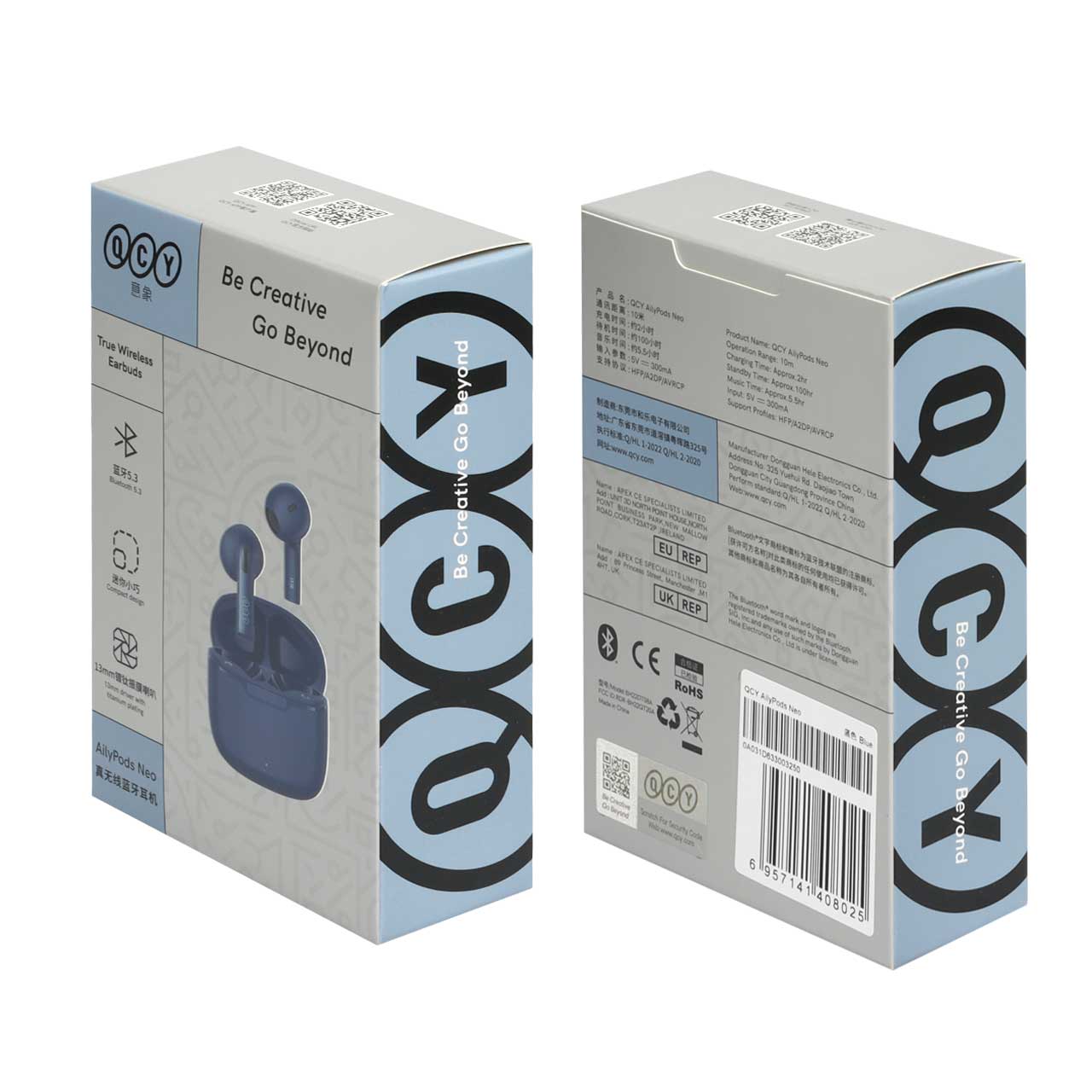 ایرفون بی سیم QCY مدل AilyPods T20 Neo - آبی (گارانتی شش ماهه شرکتی) - فروشگاه - پنل فروشگاهی eways