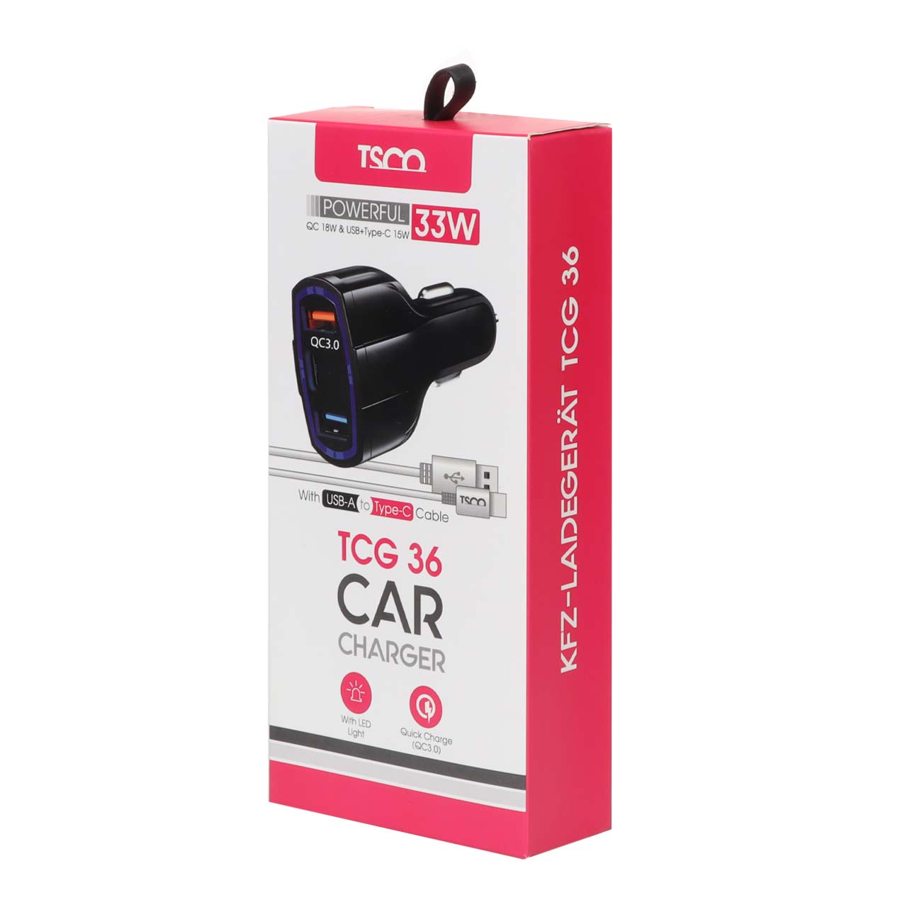 شارژر فندکی 33W فست سه پورت TSCO مدل TCG 36 به همراه کابل شارژ Type-C - مشکی - فروشگاه - پنل ...