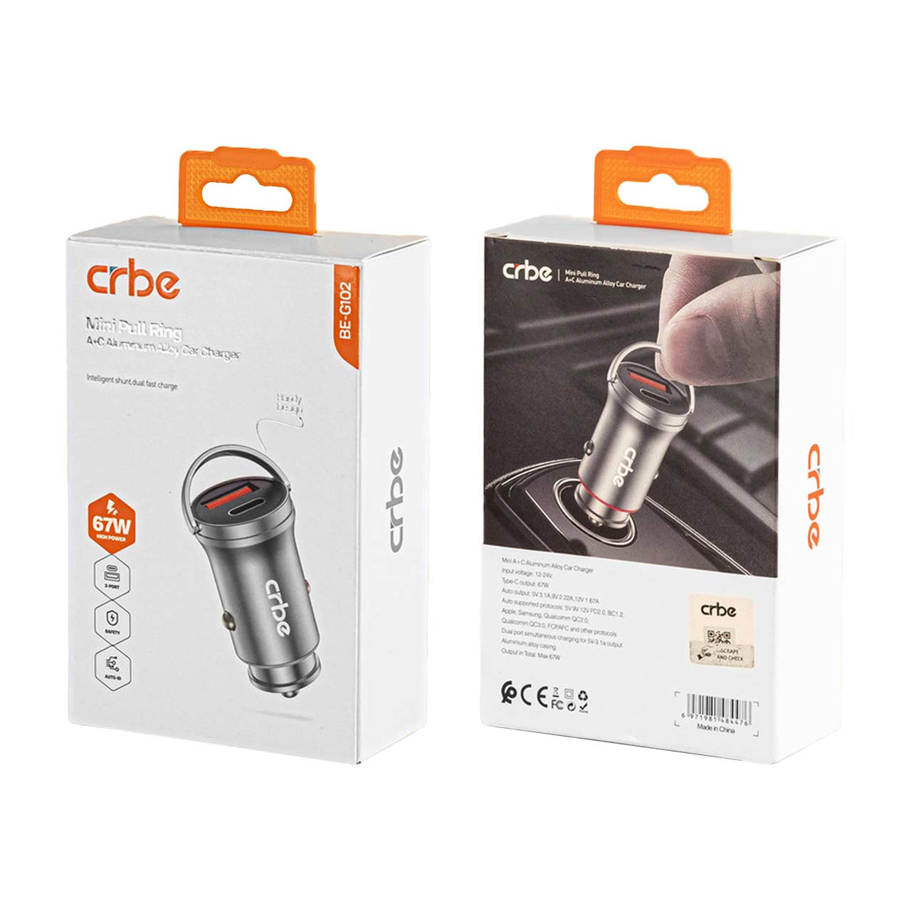 شارژر فندکی فست دو پورت Crbe مدل BE-G102 67W - خاکستری (گارانتی یکساله PMC) - فروشگاه - پنل ...