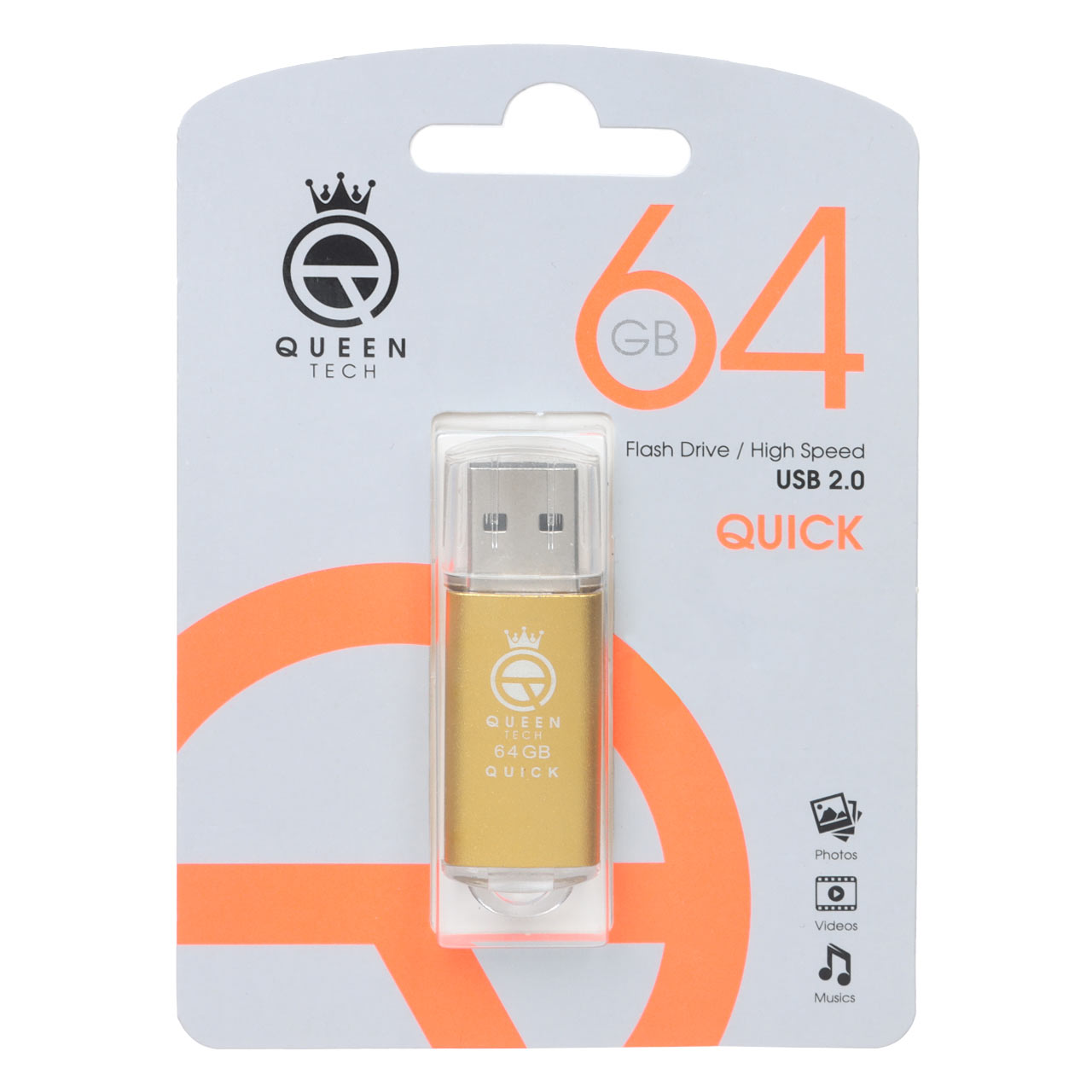 Queen tech-Quick USB2.0 Flash Memory - 64GB (گارانتی مادام العمر شرکت آی تین) طلایی - فروشگاه ...