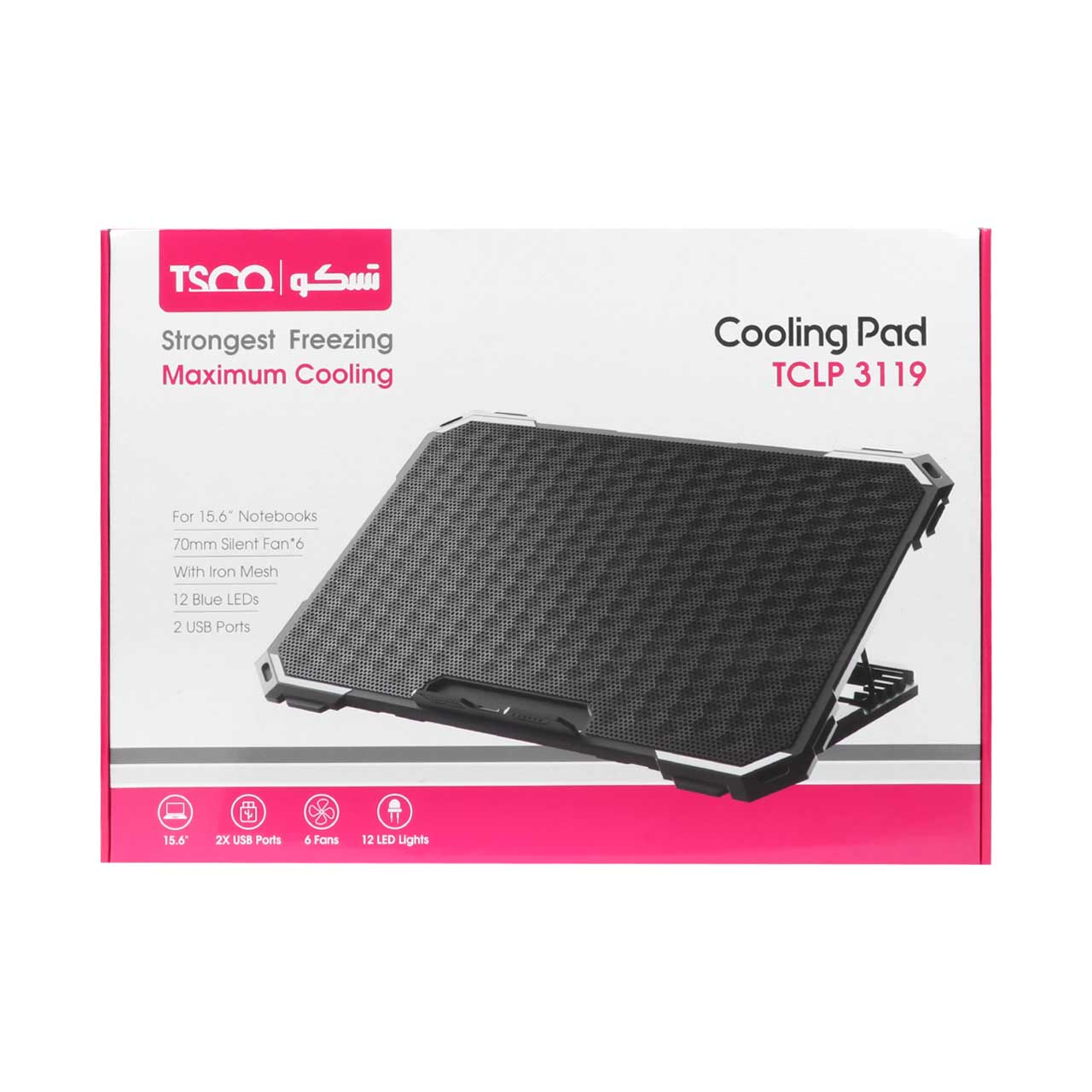 پایه خنک کننده (کول پد) لپ تاب 15.6 اینچی شش فن ال ای دی دار TSCO مدل TCLP 3119 - فروشگاه - پنل ...