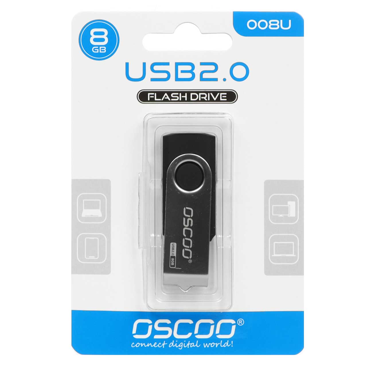 OSCOO 008U USB2.0 Flash Memory - 8GB نقره ای مشکی (گارانتی سورین) - فروشگاه - پنل فروشگاهی eways
