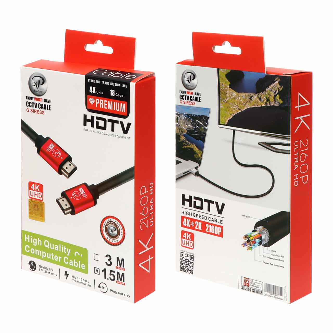 کابل 3 متری XP Product HDMI - قرمز - فروشگاه - پنل فروشگاهی eways