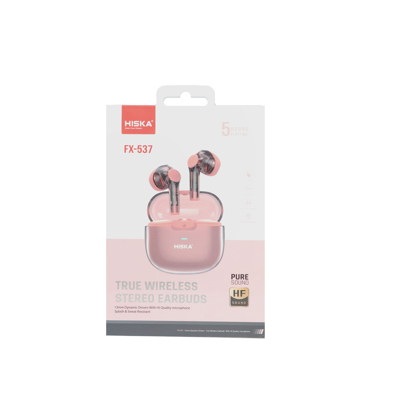 ایرفون بی سیم HISKA مدل FX-537 - صورتی - فروشگاه - پنل فروشگاهی eways