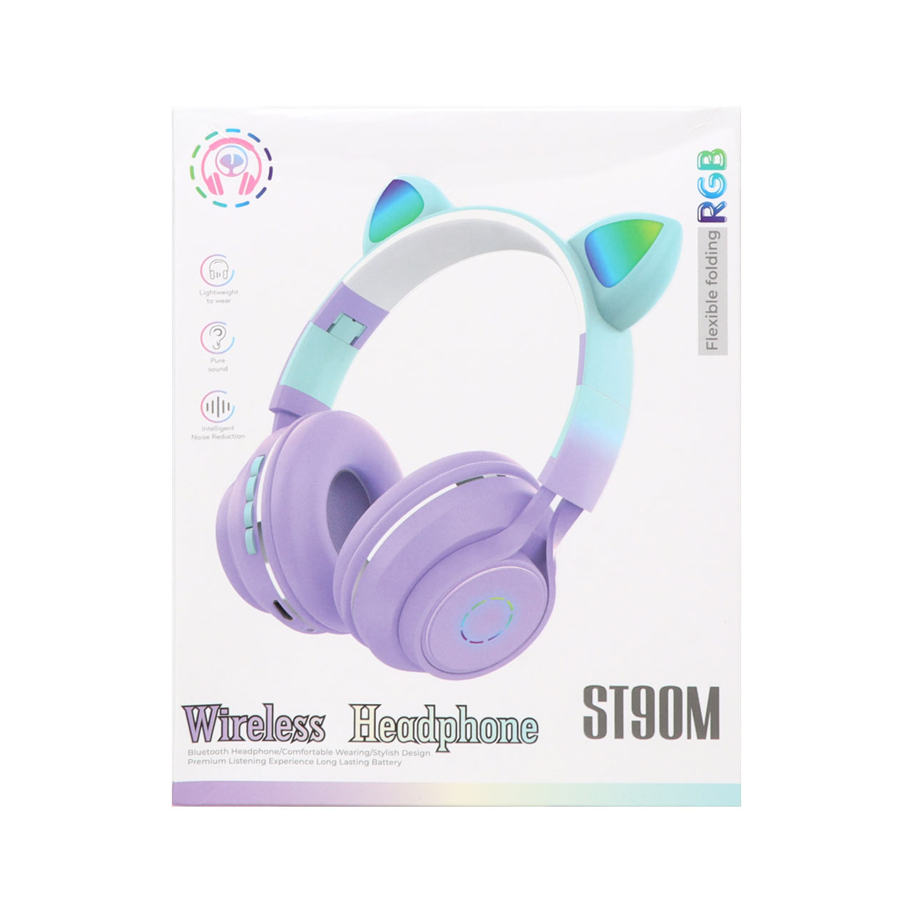 هدفون فانتزی بی سیم مدل ST90M - بنفش آبی - فروشگاه - پنل فروشگاهی eways