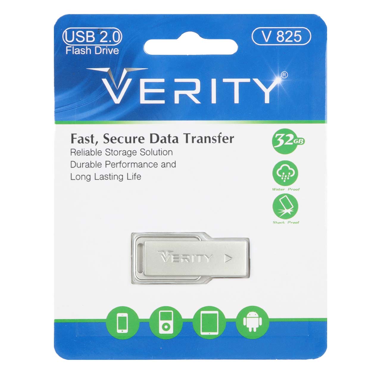 Verity V825 USB2.0 Flash Memory - 32GB (گارانتی آسان سرویس) نقره ای - فروشگاه - پنل فروشگاهی eways