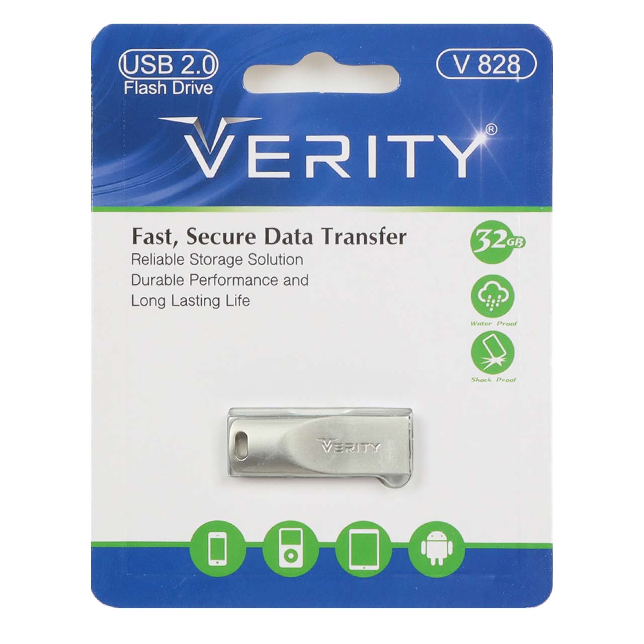 Verity V828 USB2.0 Flash Memory - 32GB (گارانتی آسان سرویس) نقره ای - فروشگاه - پنل فروشگاهی eways