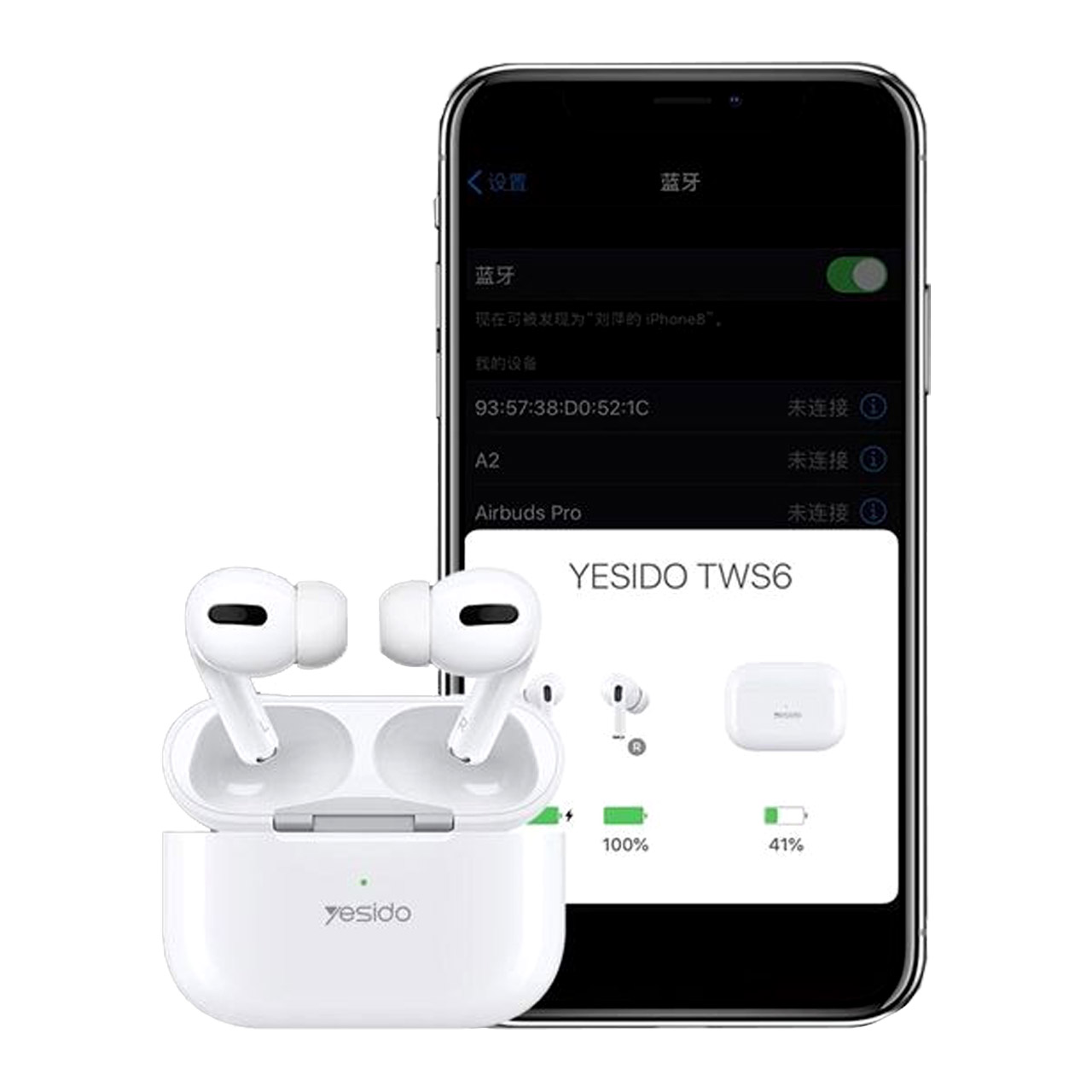 ایرفون بی سیم Yesido مدل JB23 - سفید - فروشگاه - پنل فروشگاهی eways