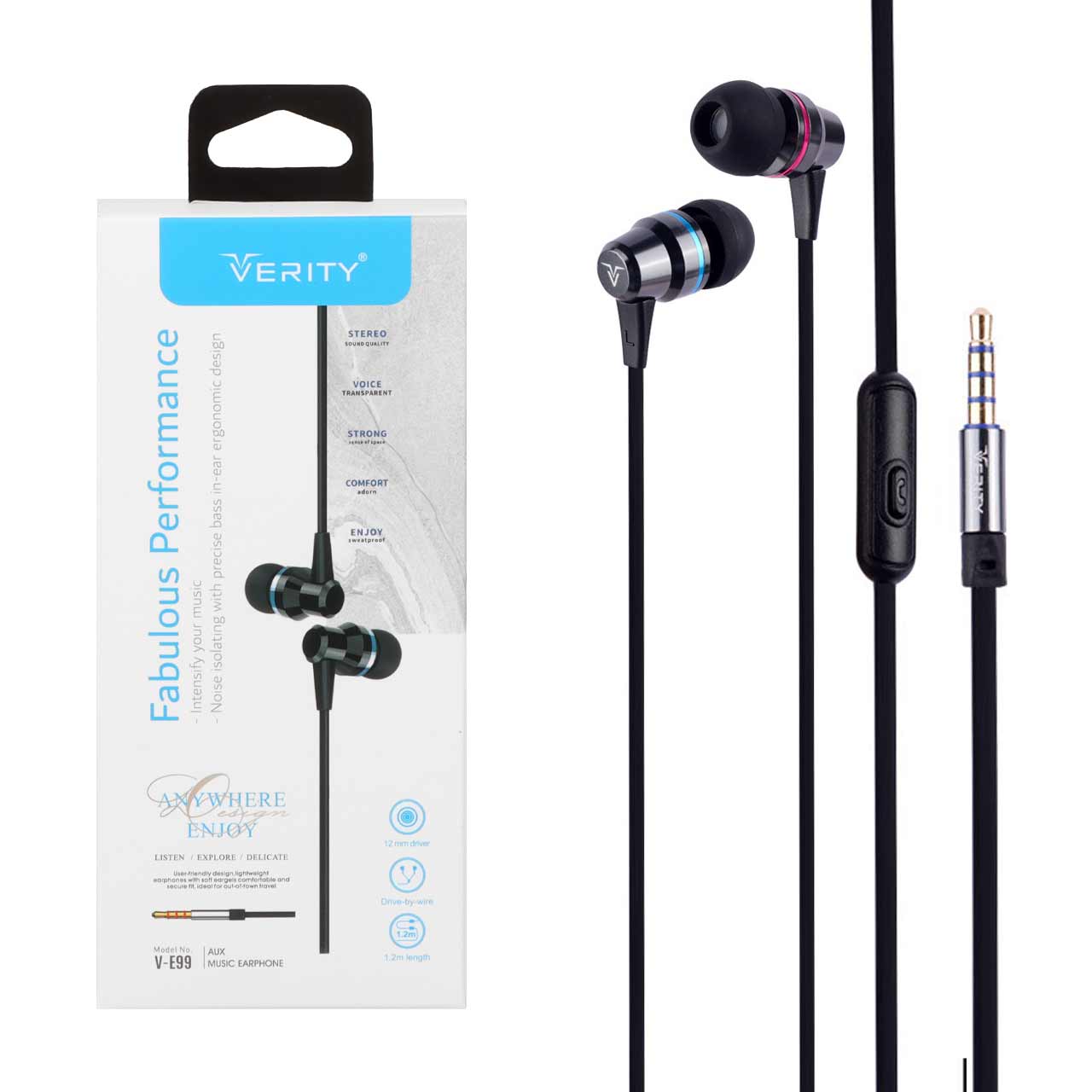 هندزفری باسیم Verity مدل V-E99 - مشکی - فروشگاه - پنل فروشگاهی eways